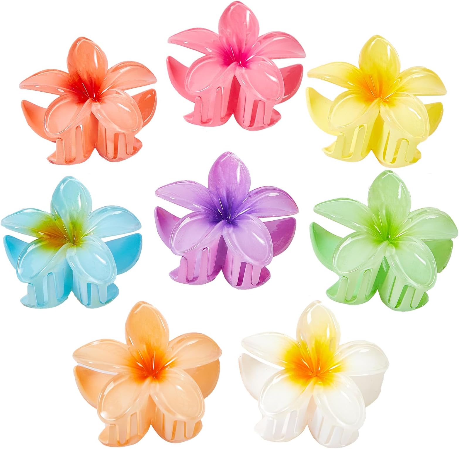 Amazon.com : 10 Pcs Hawaiian Plumeria Hair Clips, Flower Claw Clips for ...