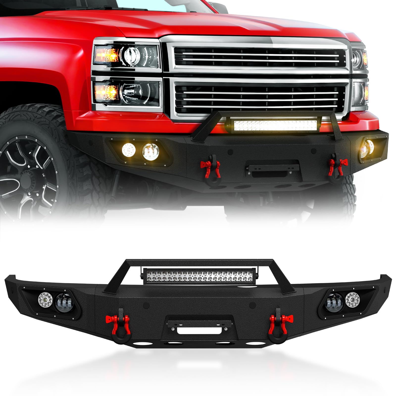 2014 Chevy Silverado Bumper Front Bumper Chrome Kit With Fog Lights