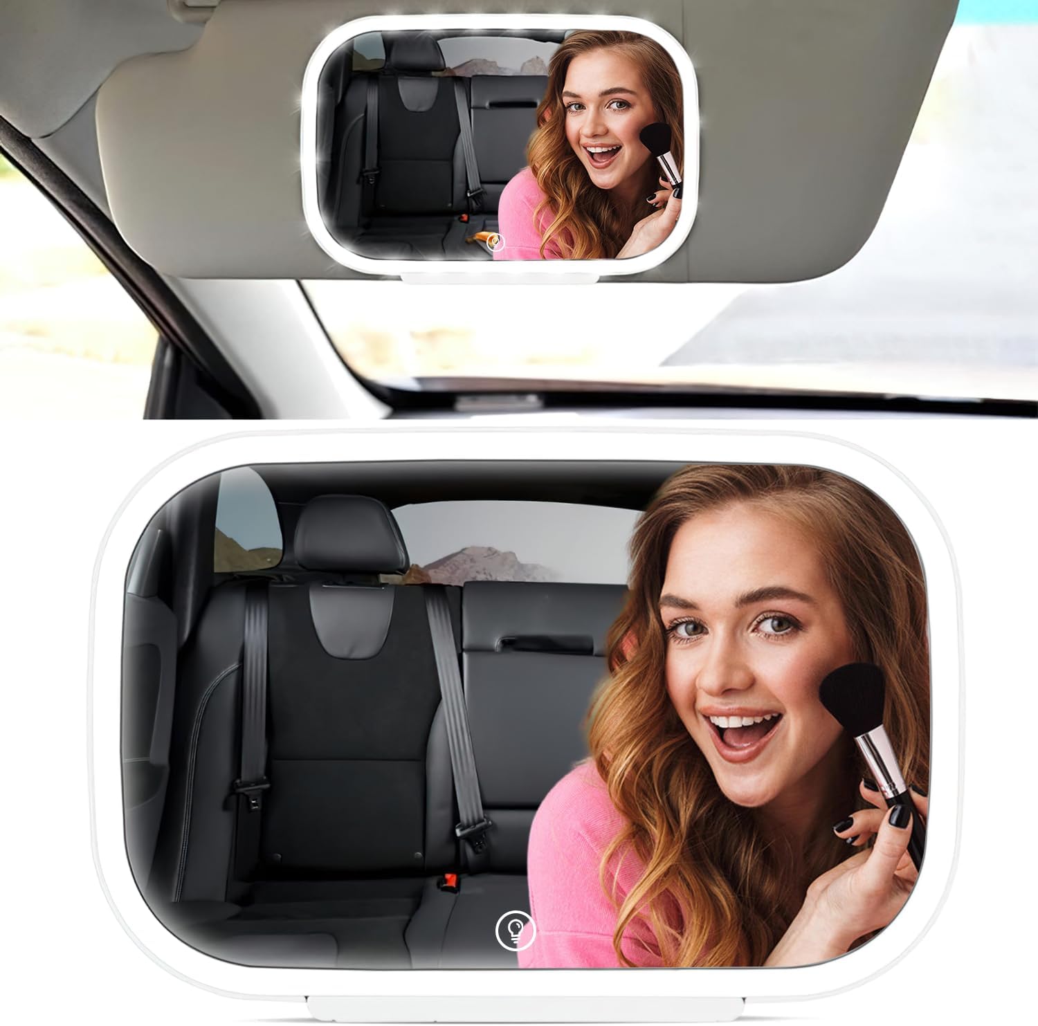 VIOPY - Espejo de Tocador para Coche，Espejo para Maquillaje para Auto ...