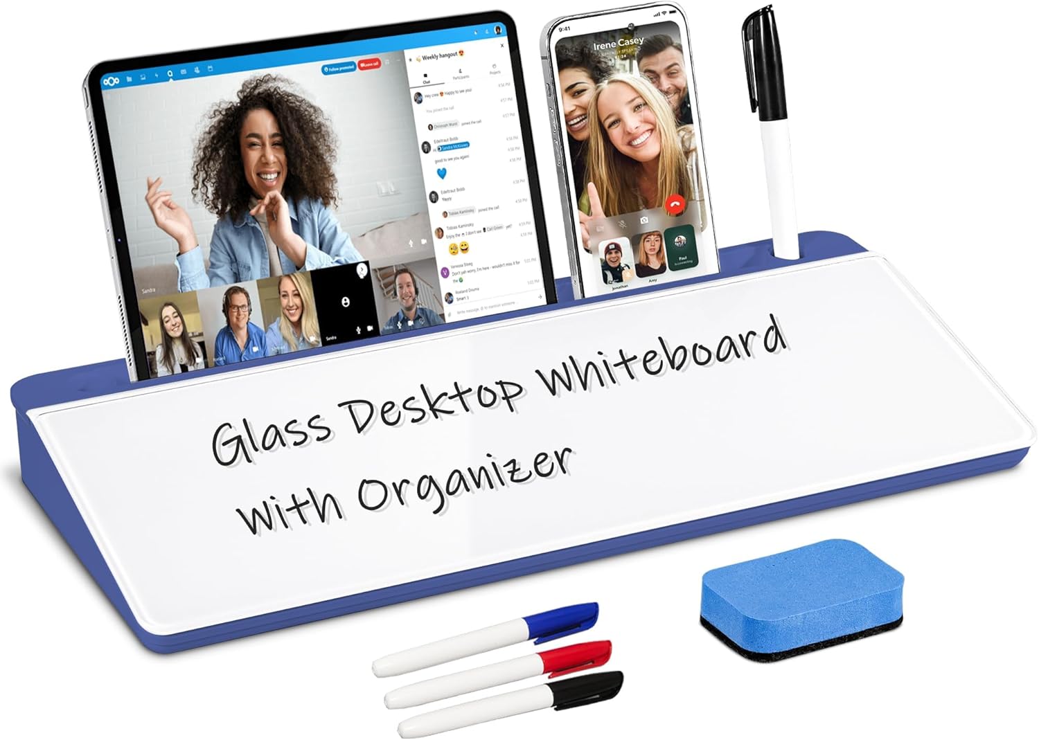 Desk Whiteboard Dry Erase Glass Desktop Whiteboard, Desk Board with ...