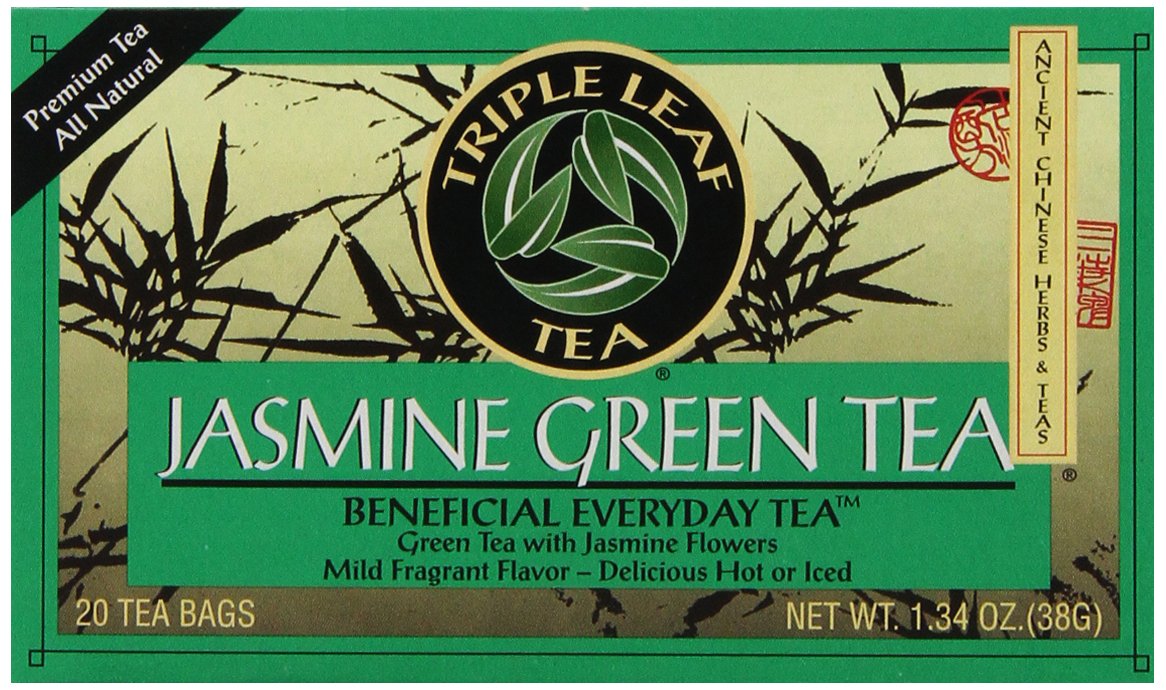 Amazon.com : Triple Leaf Tea, Jasmine Green Tea, 20 Tea Bags : Grocery ...