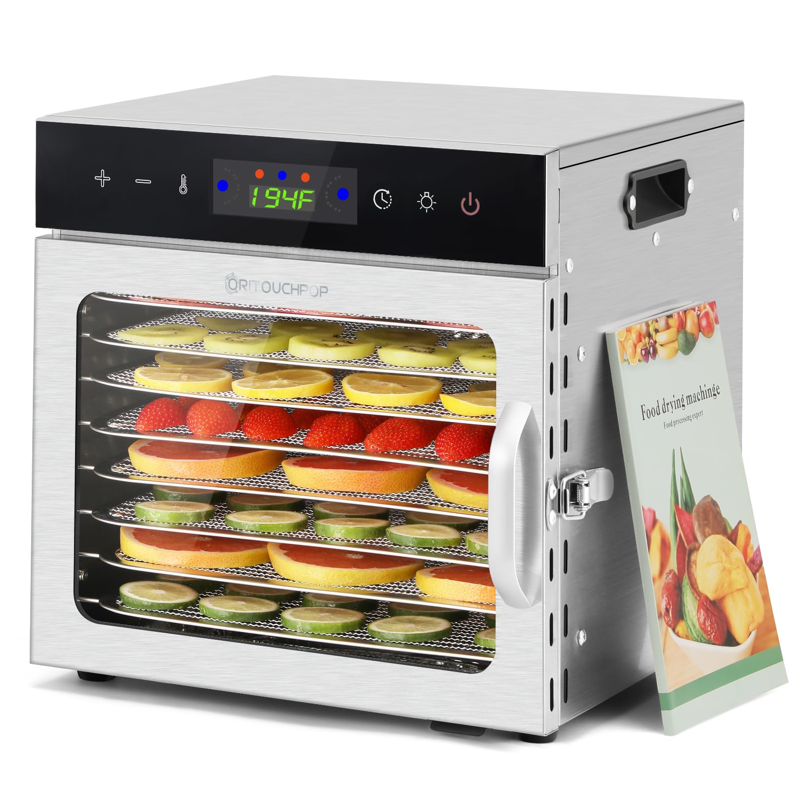 Amazon.com: Oritouchpop Food Dehydrator, 194℉Temp Control, 8 Trays ...