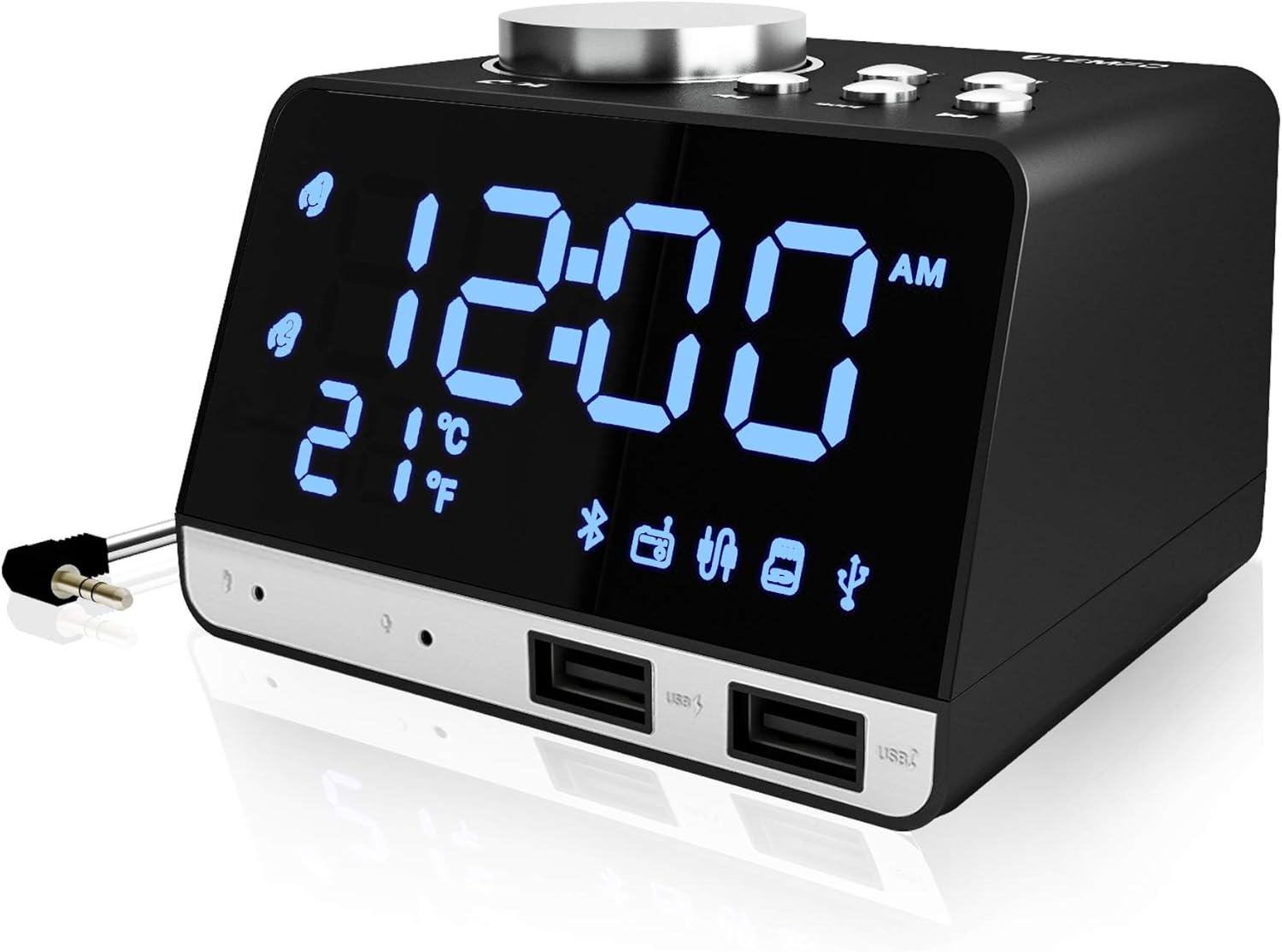 Clock Radio, Alarm Clock Radio for Bedrooms FM Radio Bluetooth Clock ...
