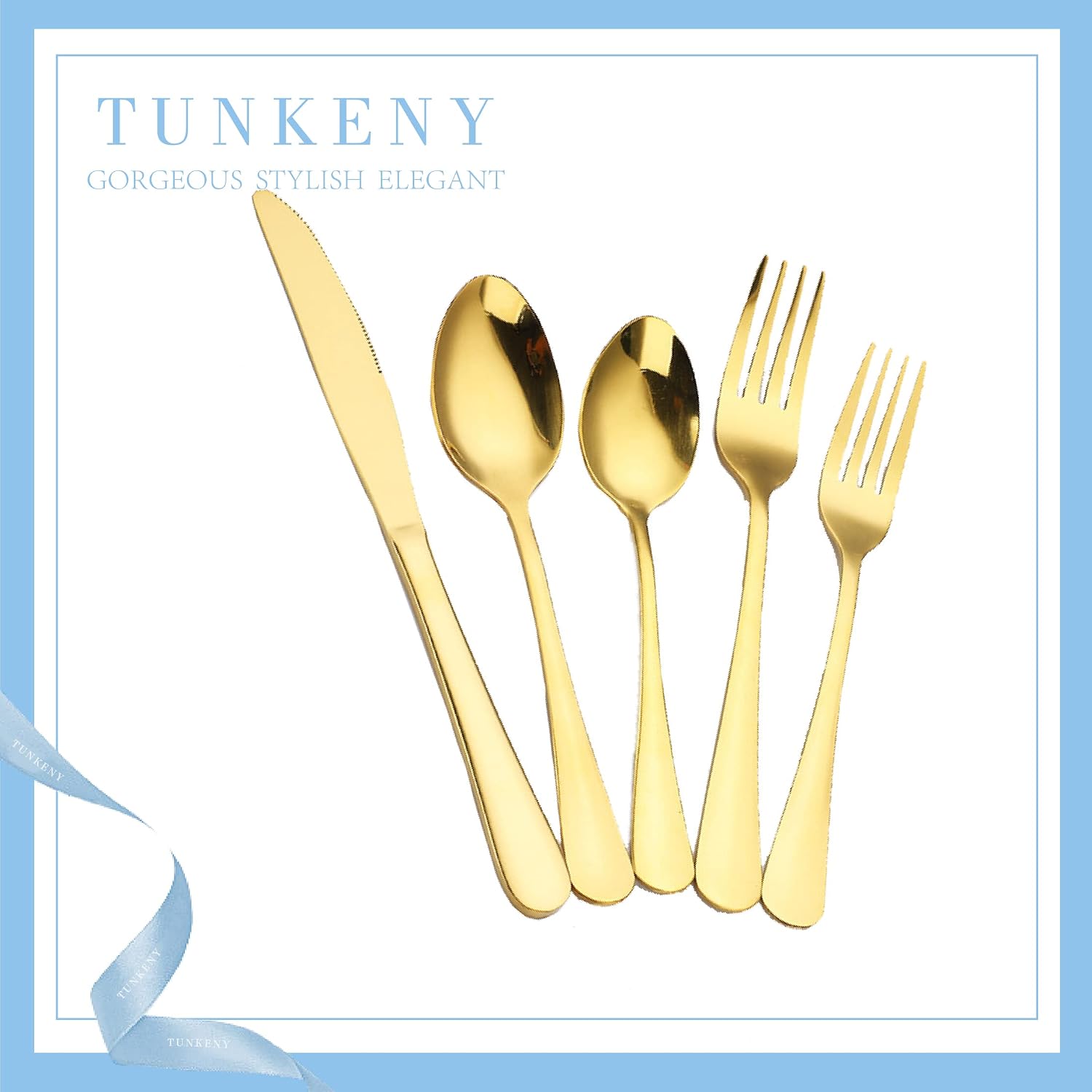 Amazon.com | 30 Piece Gold Flatware Set for 6, Food-Grade Stainless ...