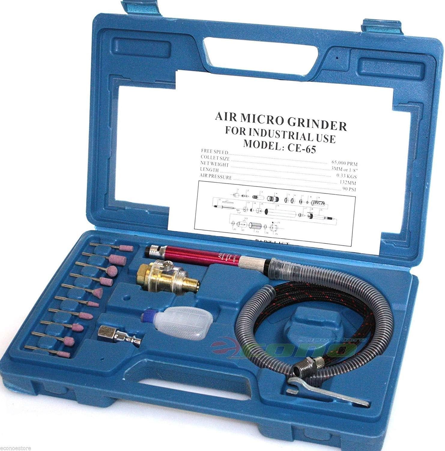 MEGA PROFESSIONAL 16-Pieces High-Speed Micro Air Die Grinder Kit/mini ...