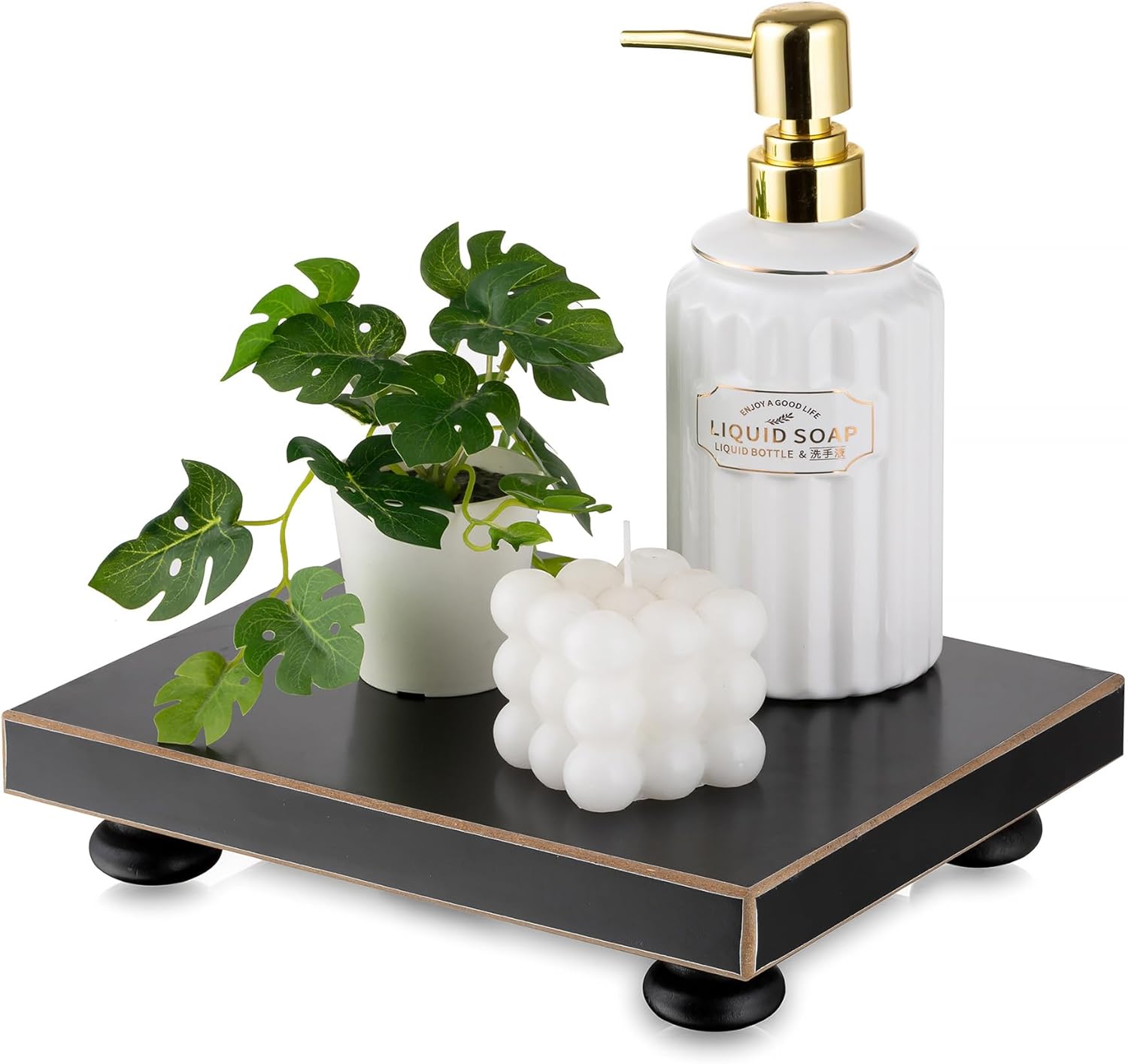 Amazon.com: Hanobe Bathroom Pedestal Stand Risers: Black Decorative ...