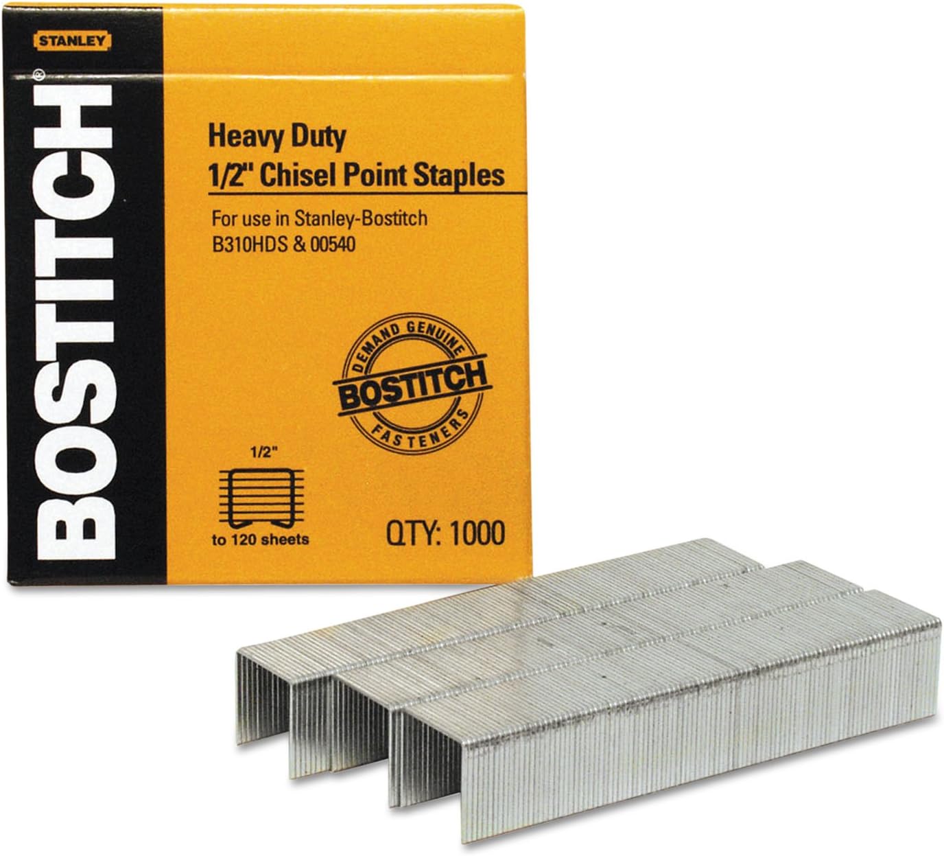 Bostitch Heavy Duty Premium Staples, 1/2" (55-85 Sheets), SB351/2-1M ...