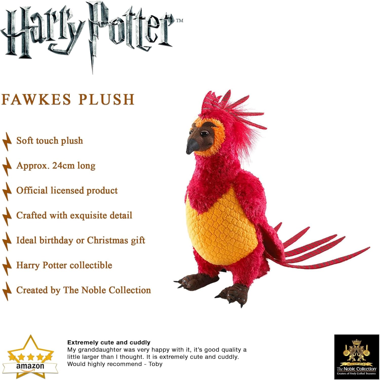The Noble Collection Fawkes Plush Officially Licensed 9in (23cm) Harry ...