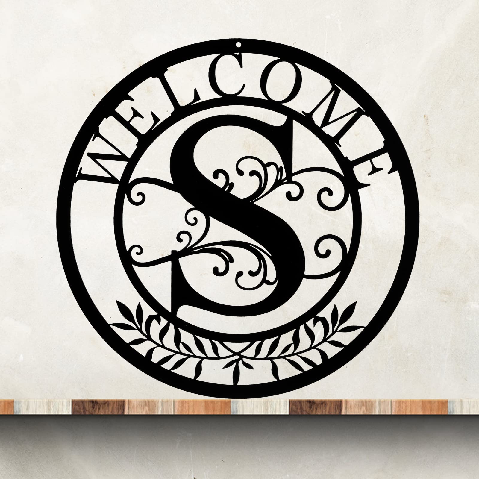 Amazon.com: CINPIUK Initial Welcome Sign, 12 Inch Metal Monogrammed ...