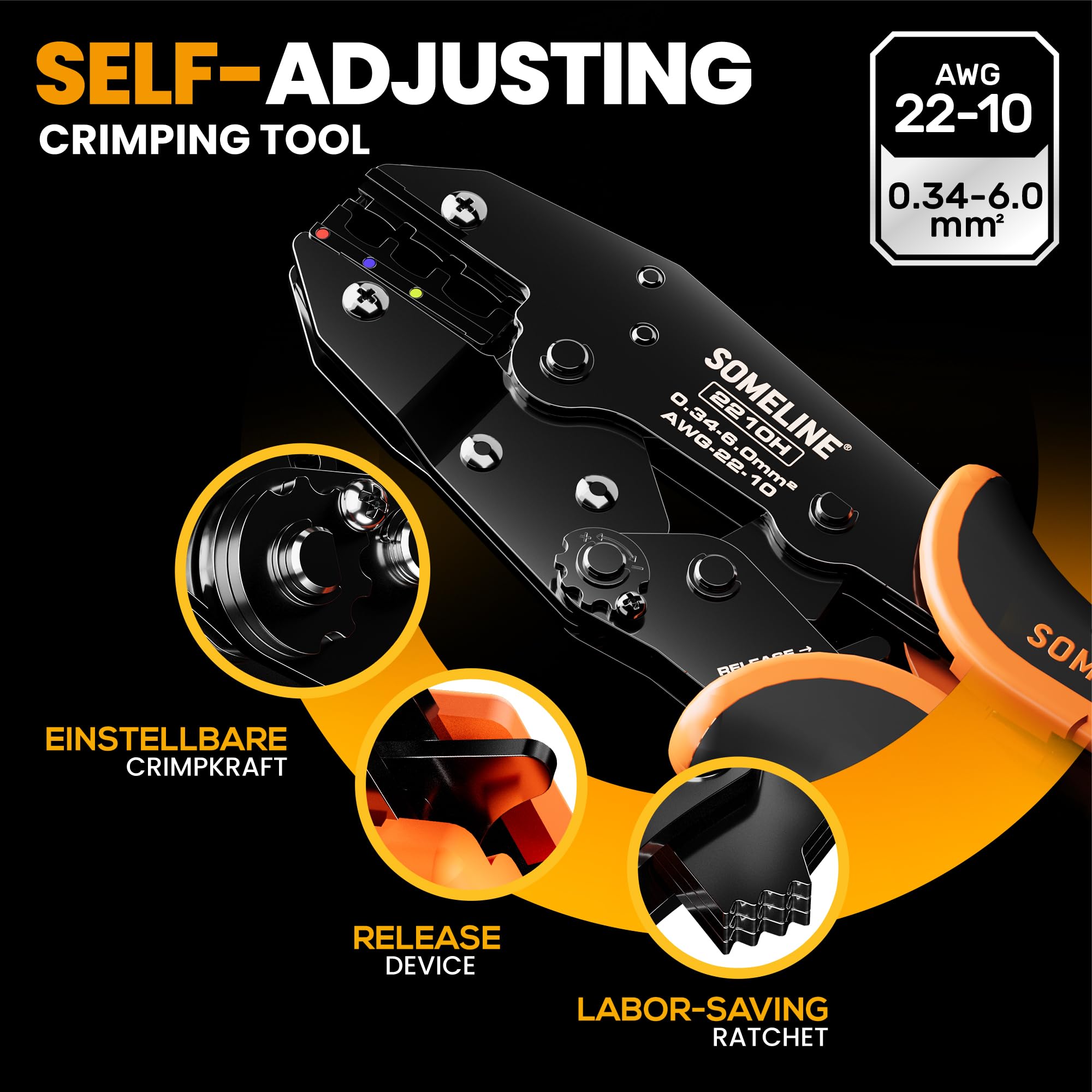 Snapklik.com : Crimping Tool For Heat Shrink Connectors, 22-10 AWG ...