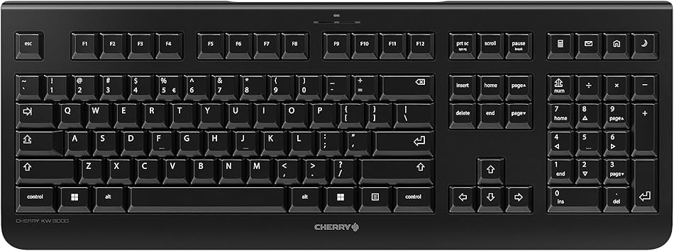 CHERRY KW 3000, Wireless Keyboard with Number Keypad, US International ...
