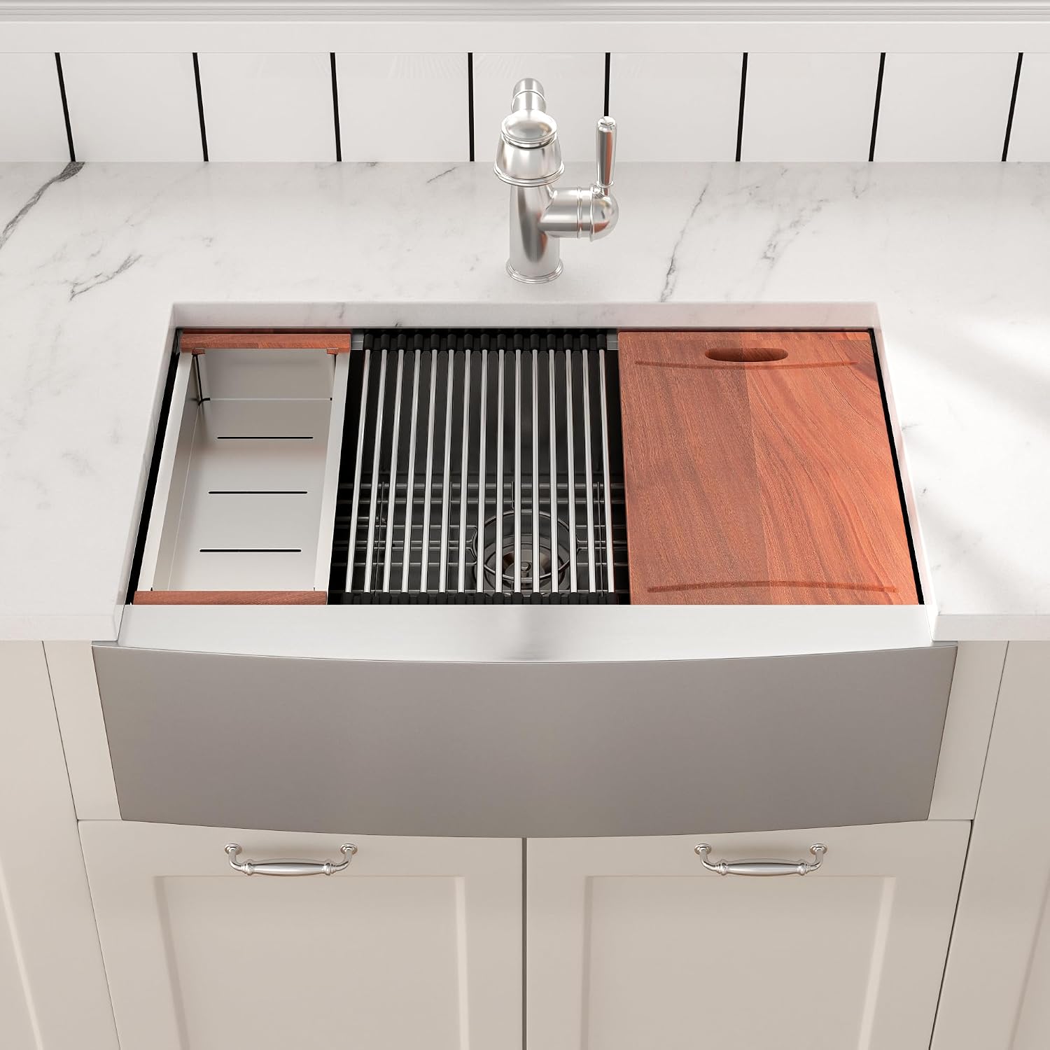 36 inch Farmhouse Kitchen Sink - Lepuday Farm Sink 36"x 22" Apron Front ...