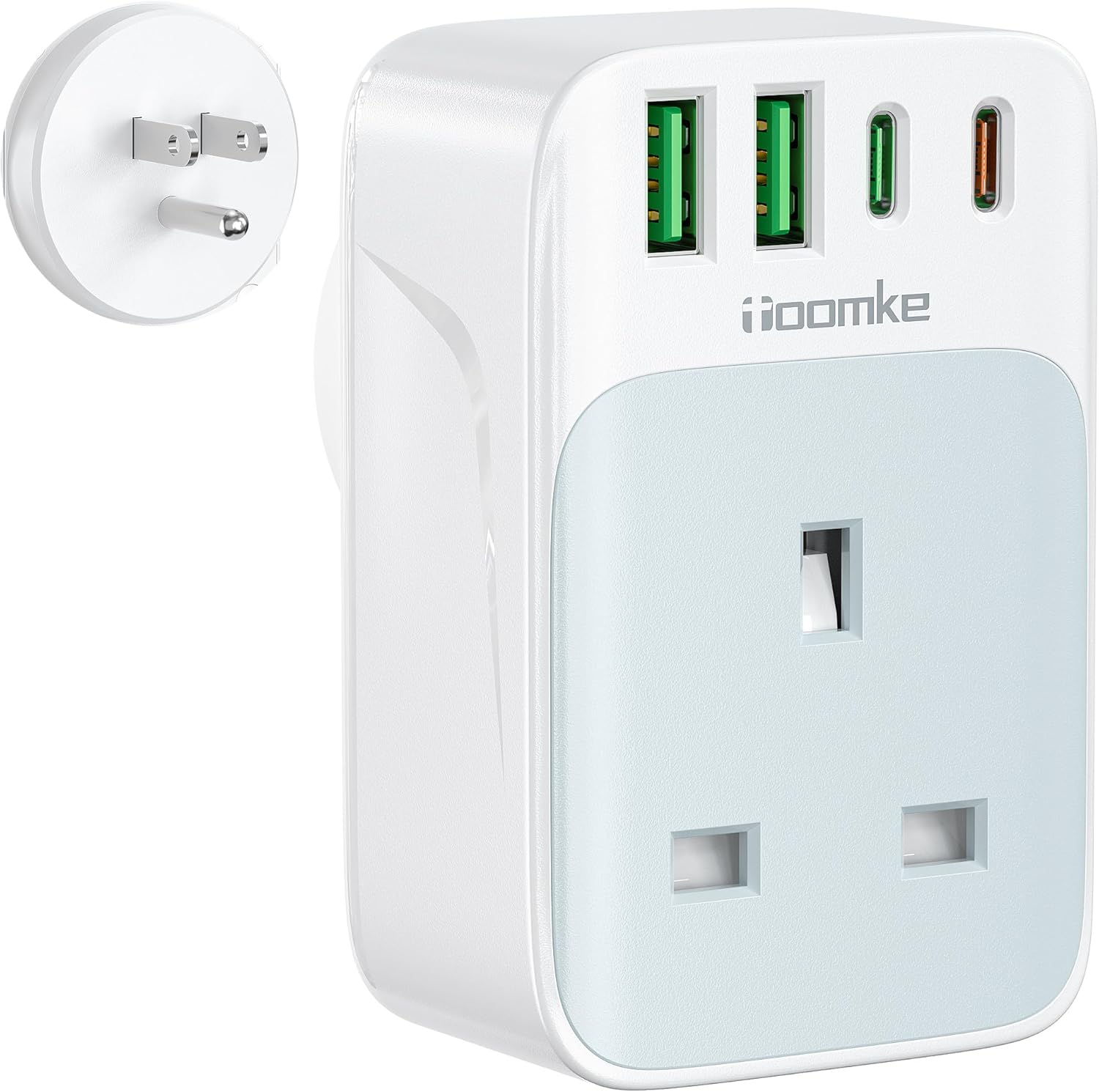 UK to US Plug Adapter, PD 35W USB C Fast Charge USA Travel Adapter with ...