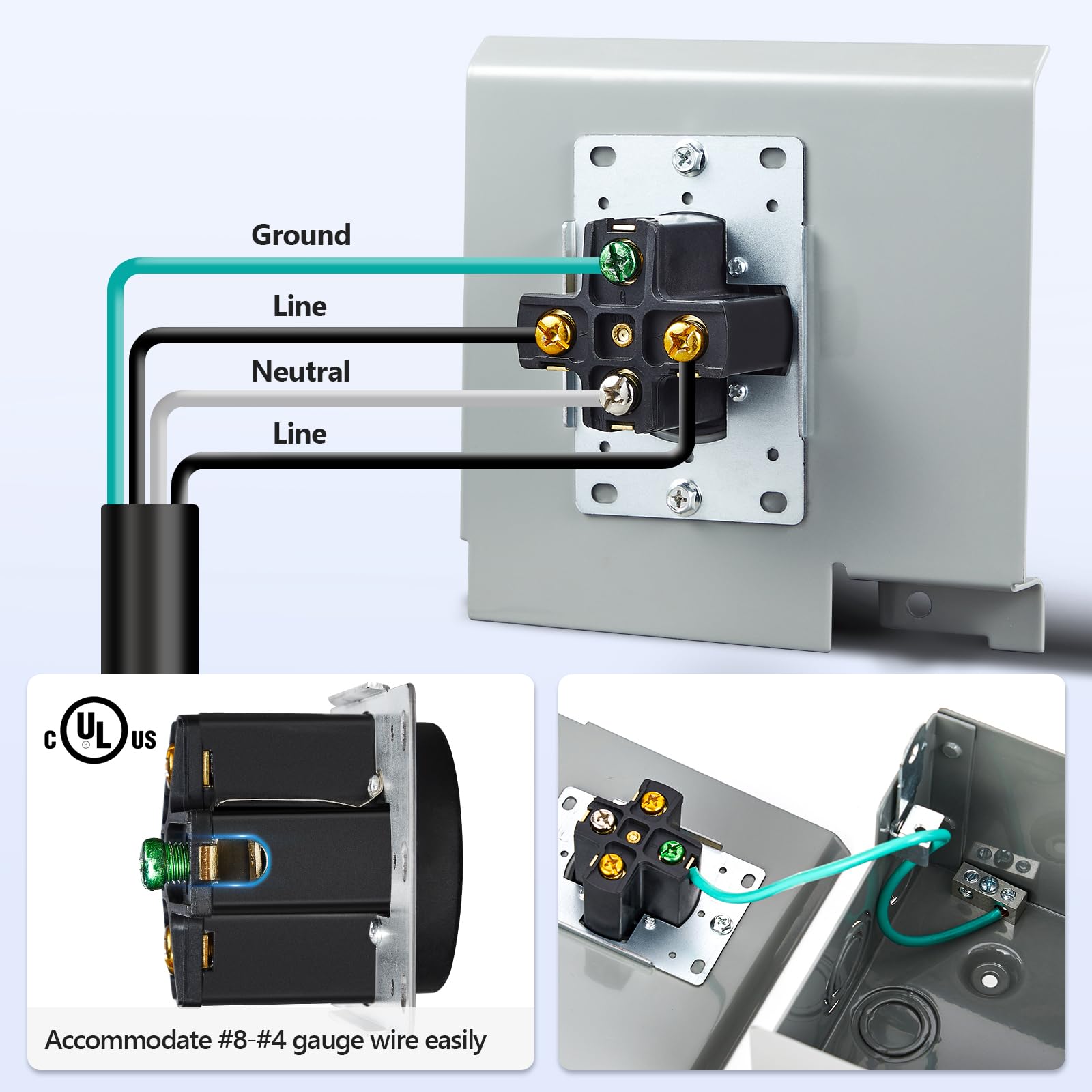 Rv Electrical Outlet Wiring Newdeli 50 Amp Rv Power Outlet Box NEMA