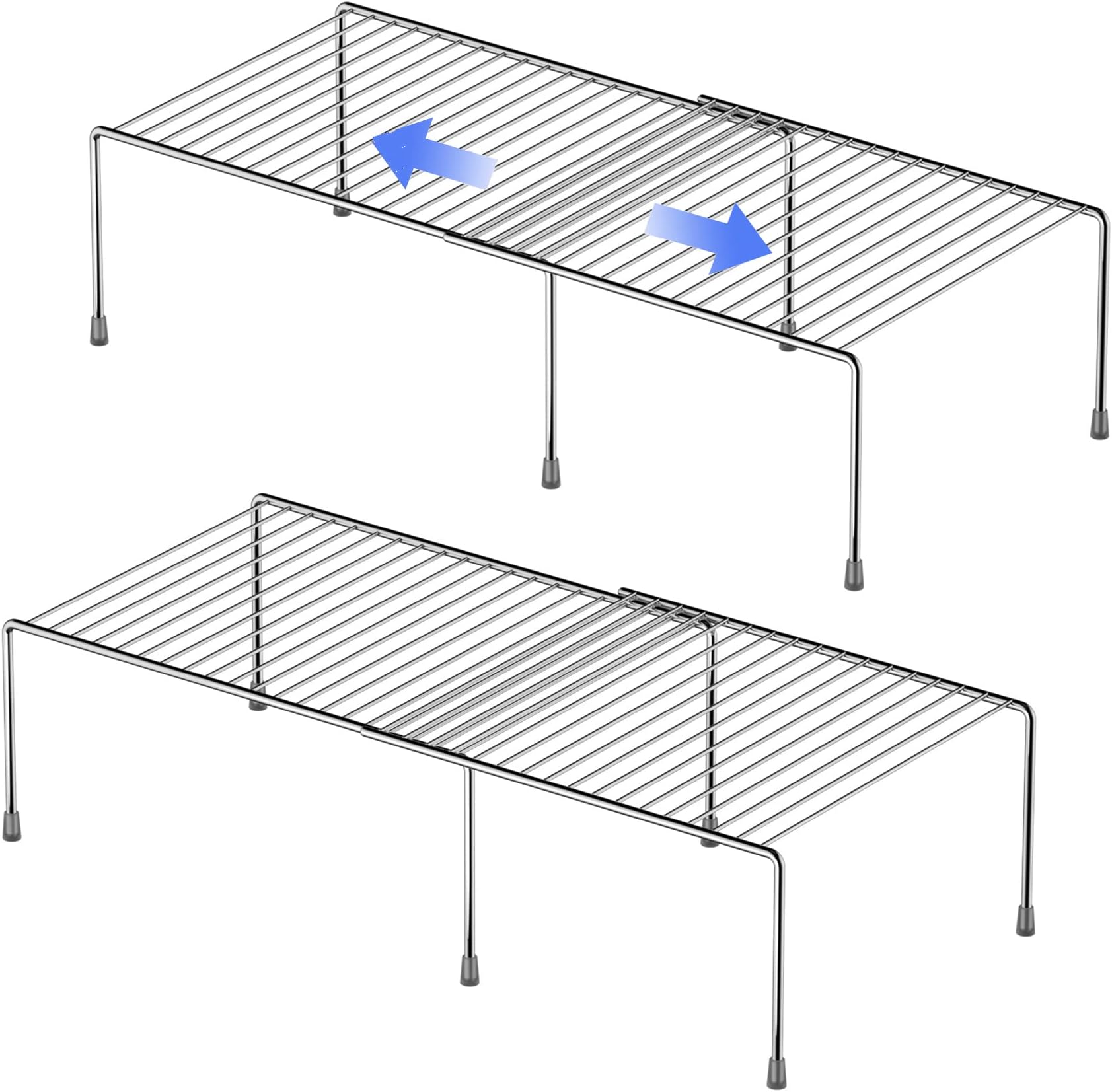 Amazon.com: Redrubbit Cabinet Storage Shelf Rack, 4 Piece Expandable ...