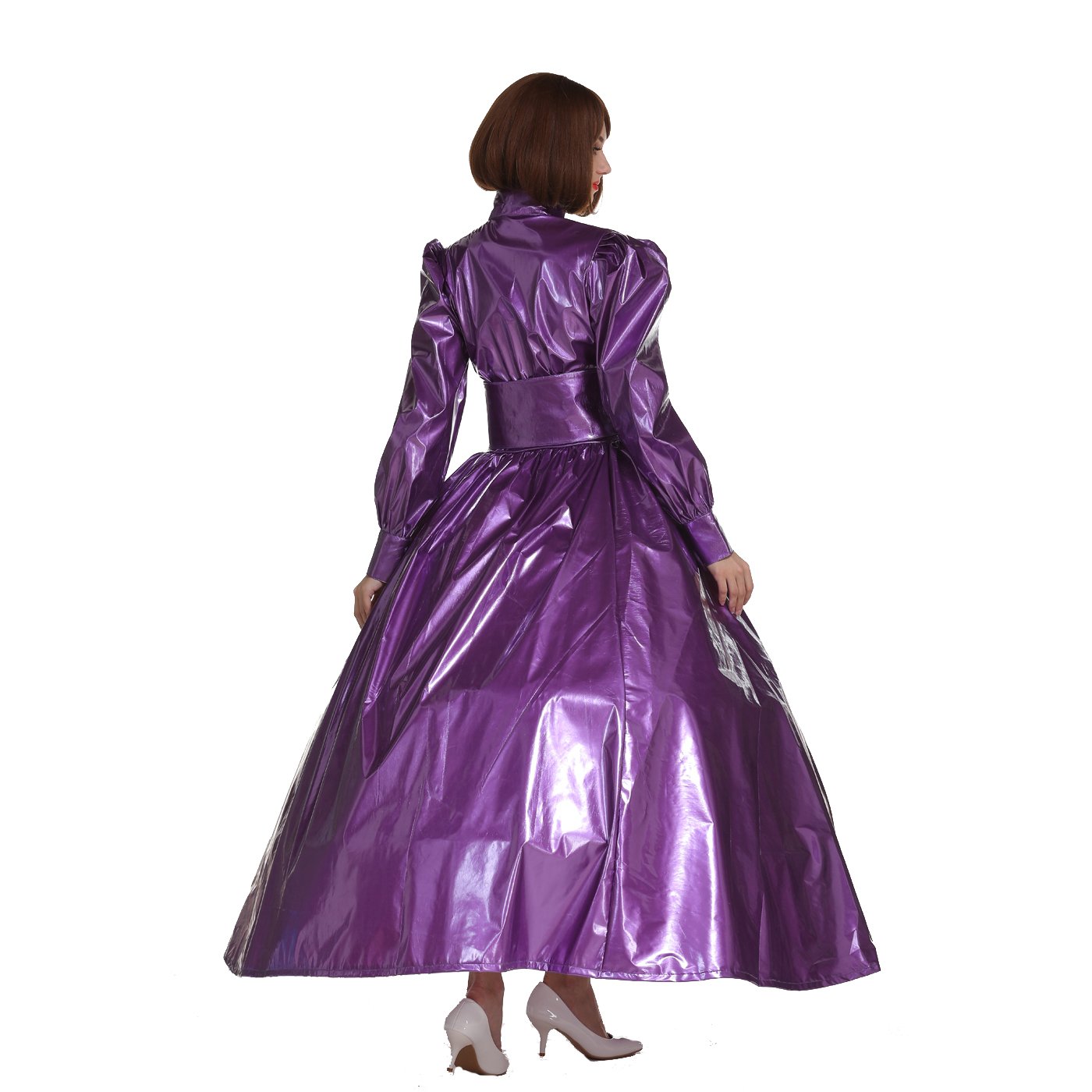 Buy GOceBaby Women Gothic Punk Purple PVC Ball Gown Dress Uniform ...