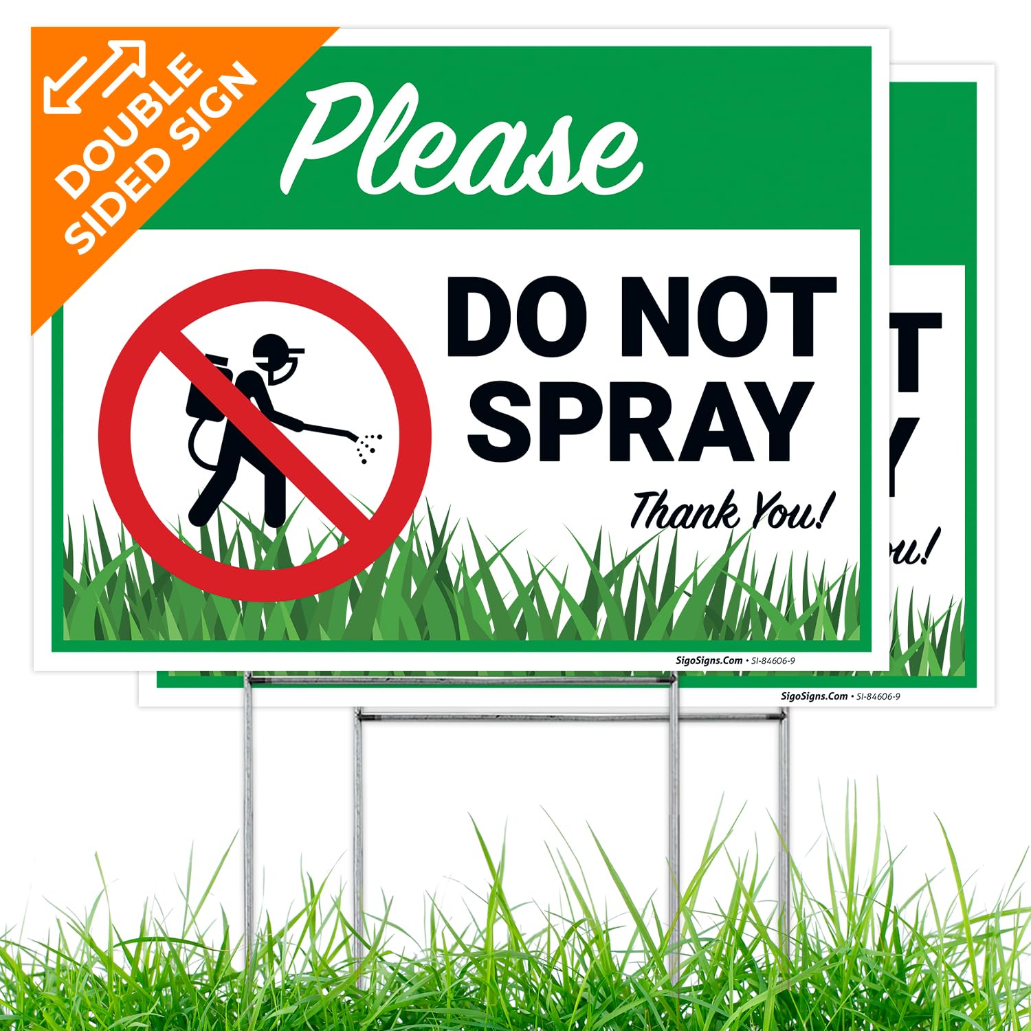 Sigo Signs, Please Do Not Spray Sign, (2 Pack) Double Sided 9x12 Inches ...