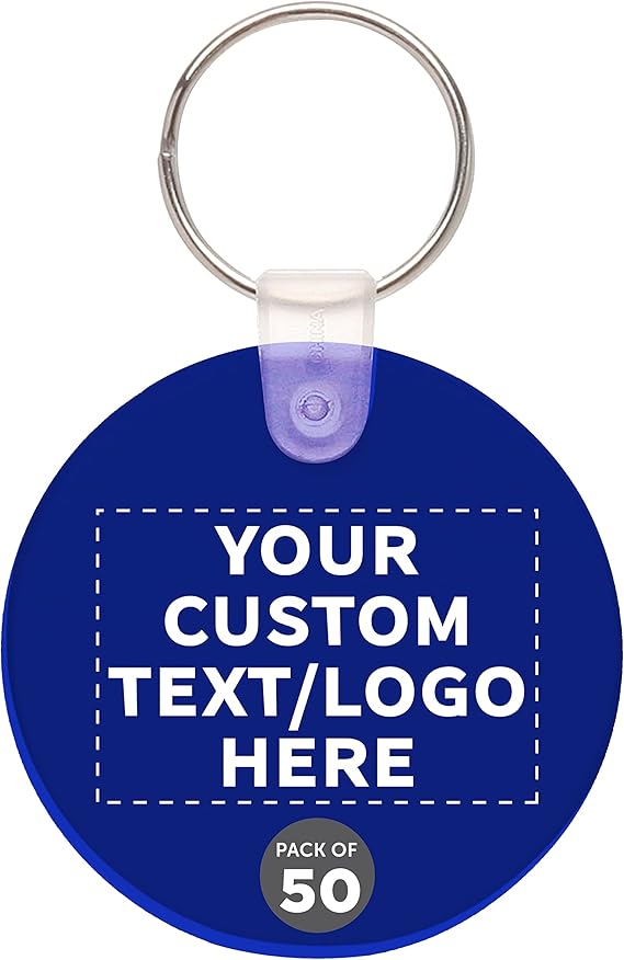 Amazon.com: DISCOUNT PROMOS Custom Round Soft Key Tags Set of 50 ...