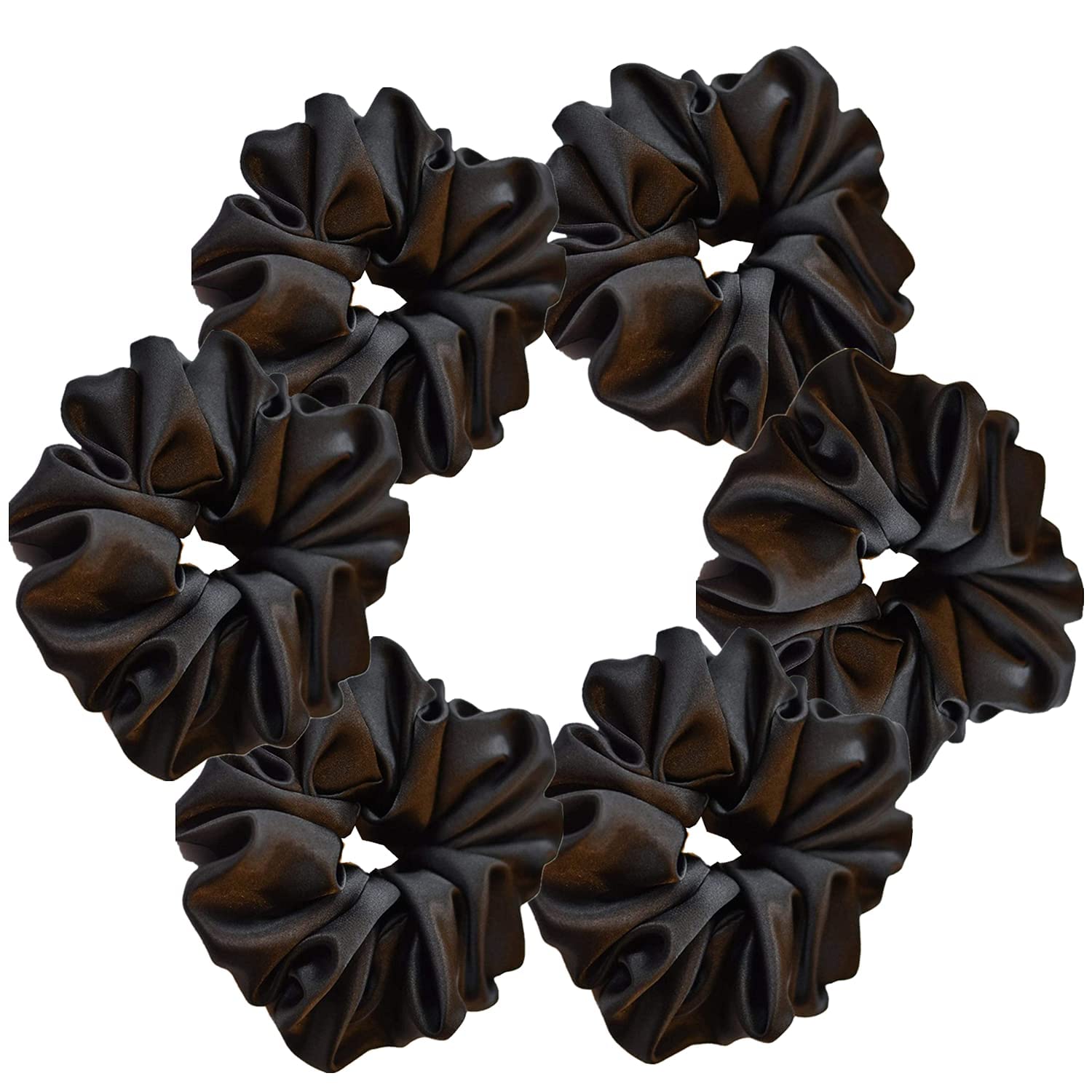 Amazon.com : 6 Pieces Hair Scrunchies, Silky Satin Scrunchies Elastic ...