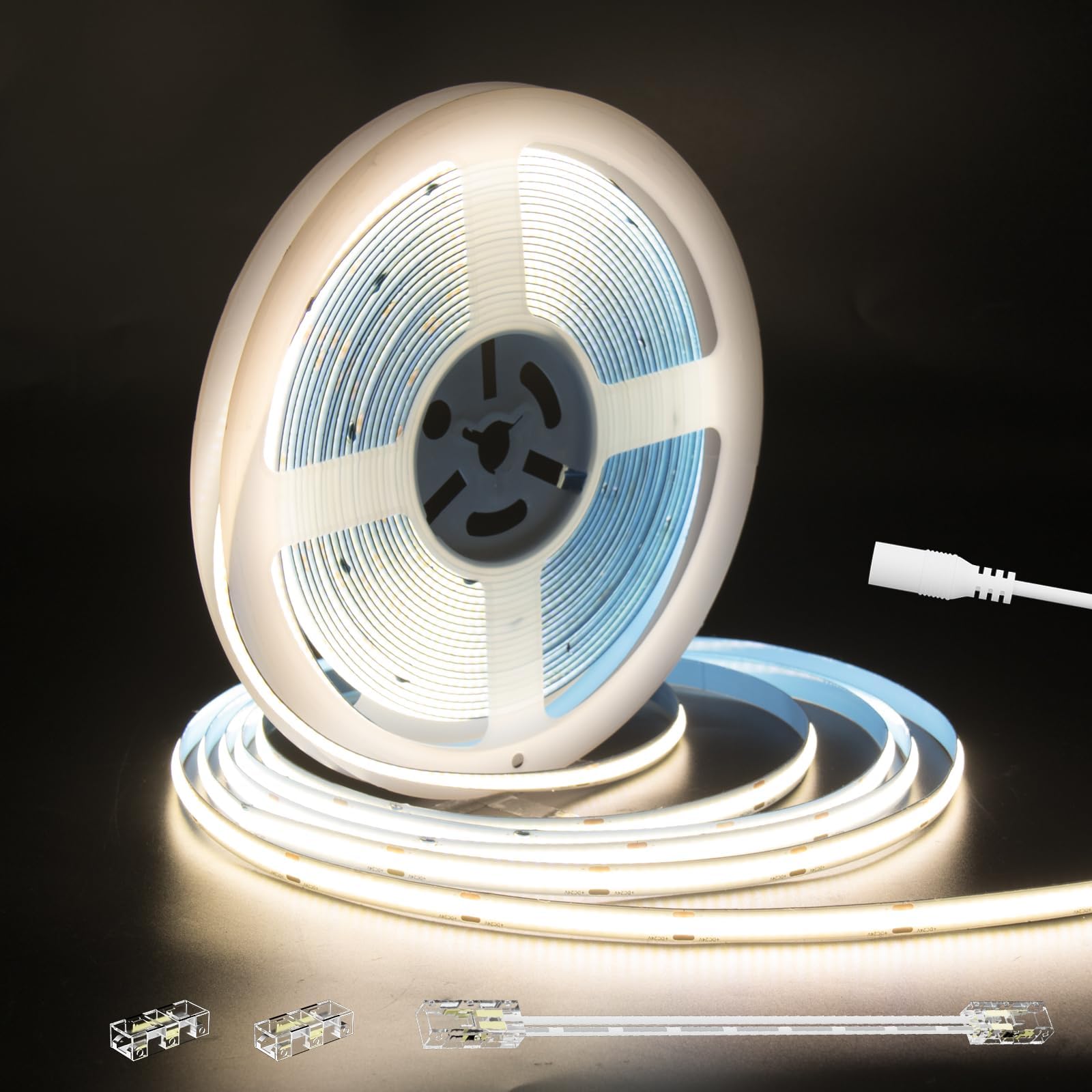 Amazon.com: MIWISE COB LED Strip 32.8ft/10m,CRI 90+ Natural White 4000K ...