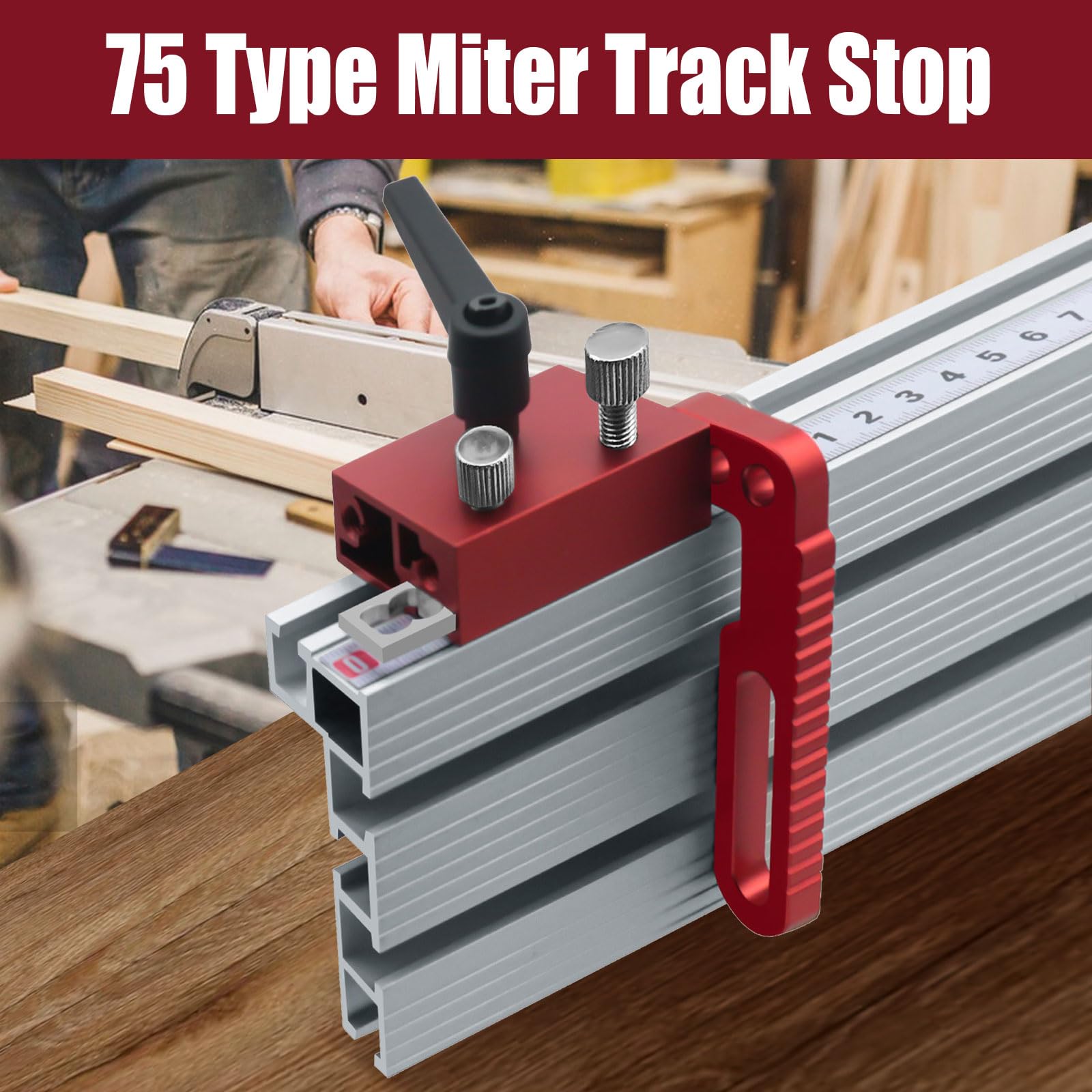 75 Type Miter Track Stop, T Slot Limiter T Track Locator, Aluminum ...