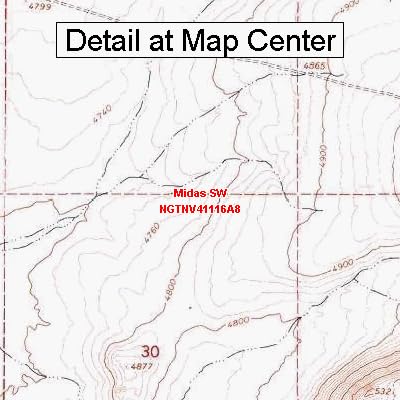 Amazon.com: USGS Topographic Quadrangle Map - Midas SW, Nevada (Folded ...
