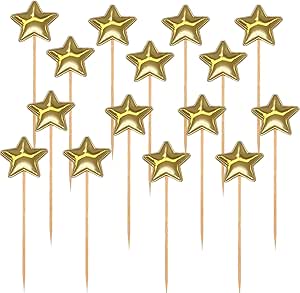 Amazon.com: 100 Pcs Star Cupcake Toppers Cake Topper Decorations ...