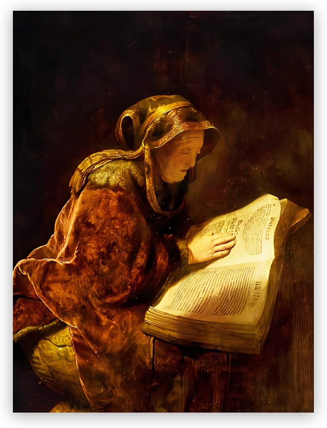 Amazon.com: Rembrandt Canvas Wall Art - The Prophetess Anna Poster ...