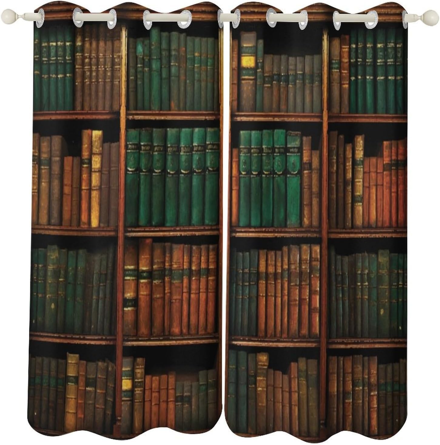 Amazon.com: guyuehome Vintage Old Bookcase Blackout Curtains, Retro ...