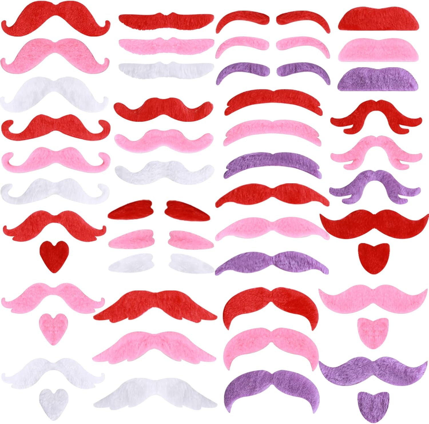 Amazon.com: WILLBOND 48 Pieces Fake Mustaches, Self Adhesive Novelty ...