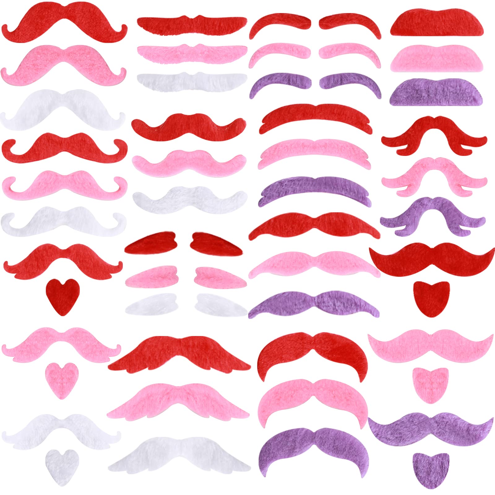 Amazon.com: WILLBOND 48 Pieces Fake Mustaches, Self Adhesive Novelty ...