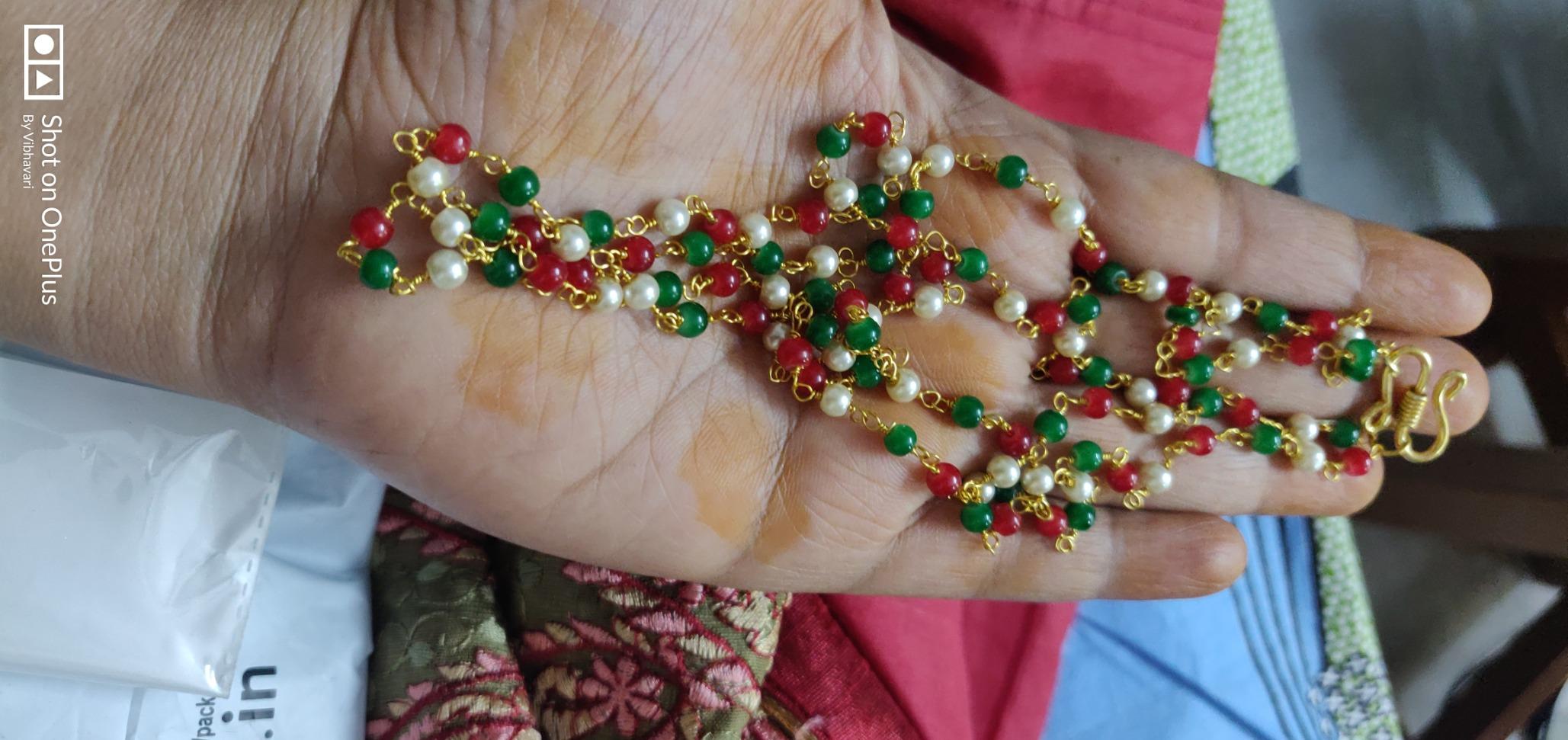 Ratnavali Jewels Multi Color Red Green White Pearl Sea Shell Round ...