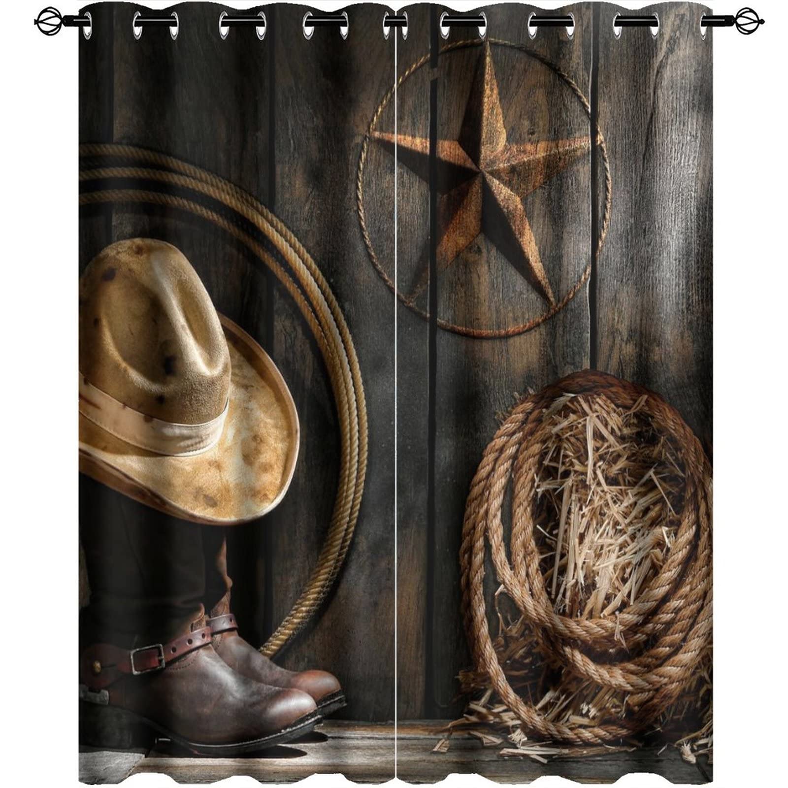 Amazon.com: Kazynee Western Farmhouse Blackout Curtains for Bedroom ...
