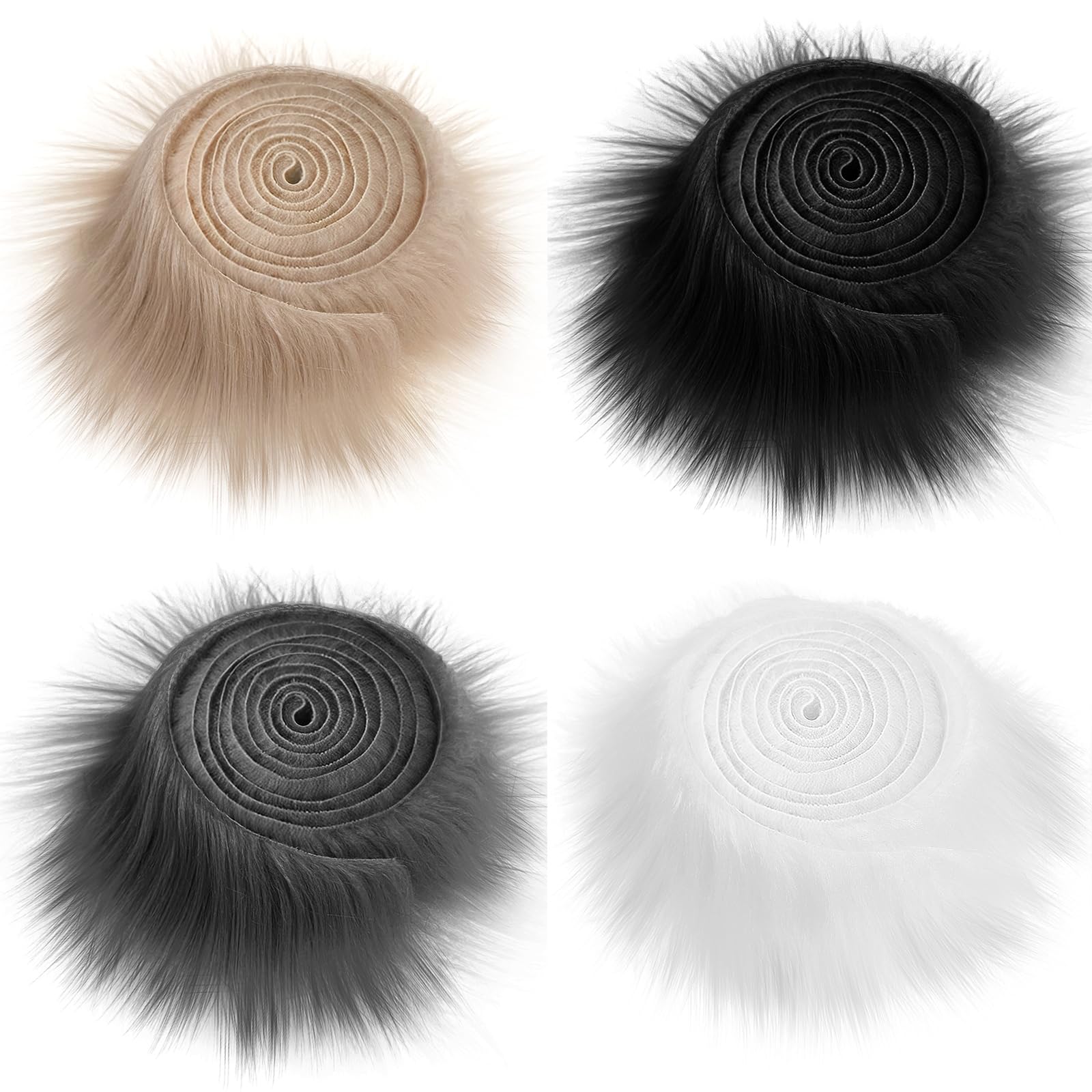 Amazon.com: 4PCS Faux Fur Ribbon Soft Christmas Fluffy DIY Craft Shaggy ...