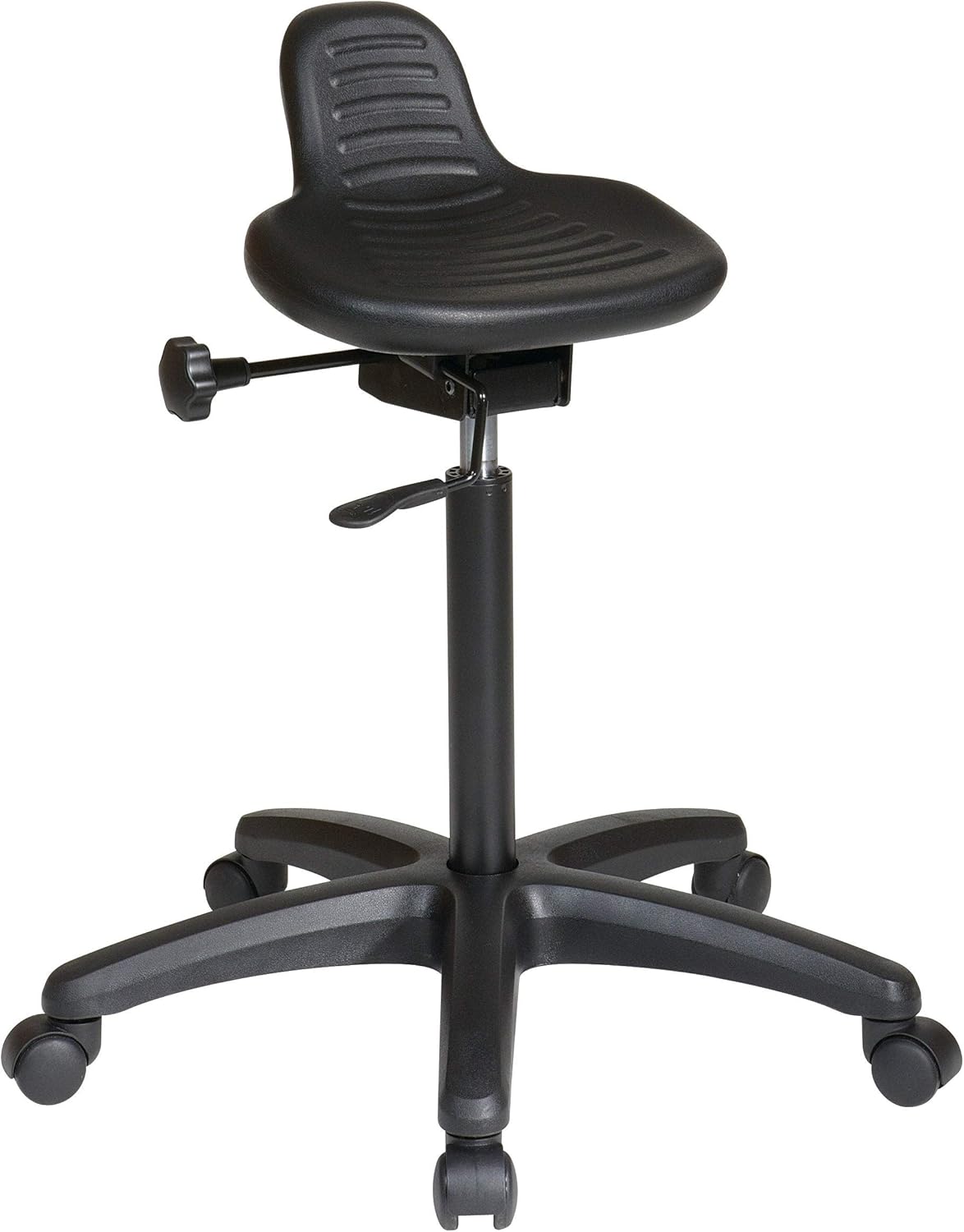 Work Smart Office Star Urethane Saddle Stool with Height Adjustment and ...