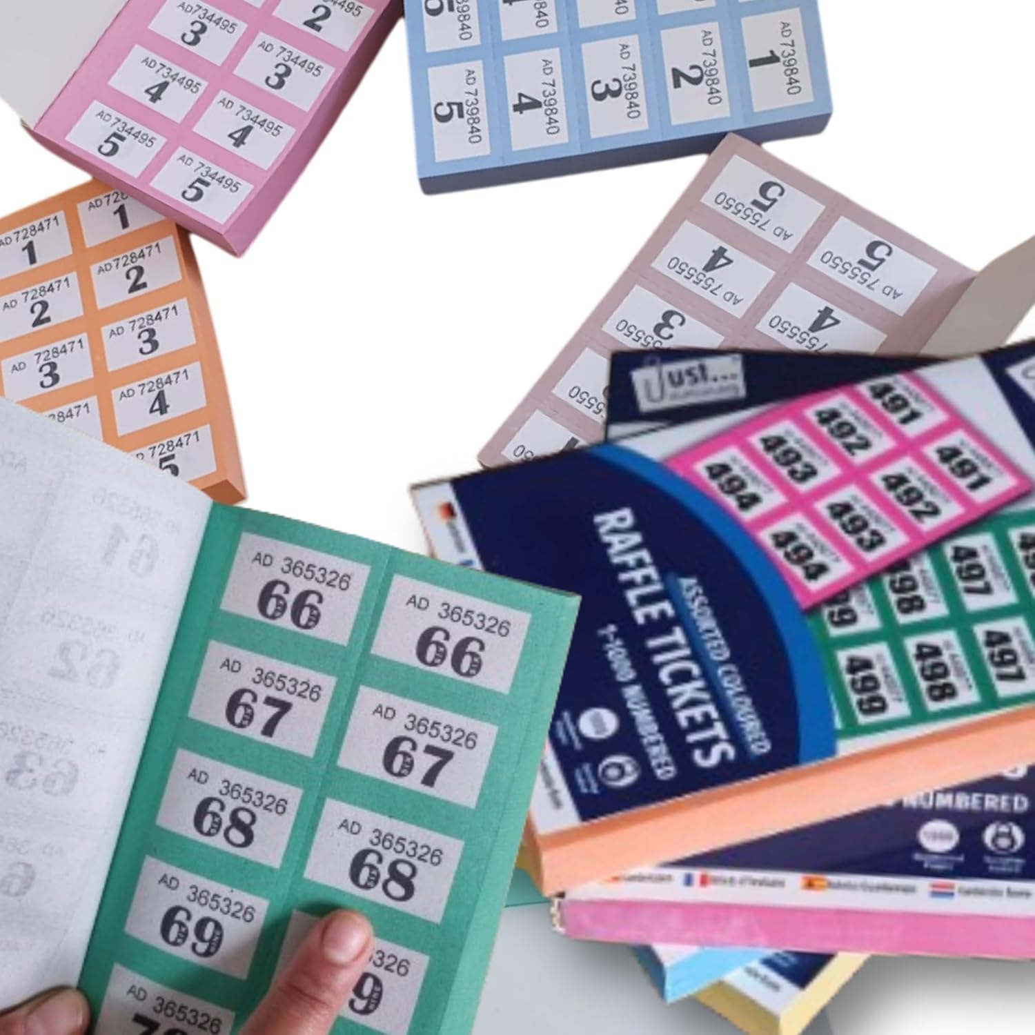 M&M PRIME 6 x Raffle Tickets Books 1-1000 - Cloakroom Tickets - Lucky ...