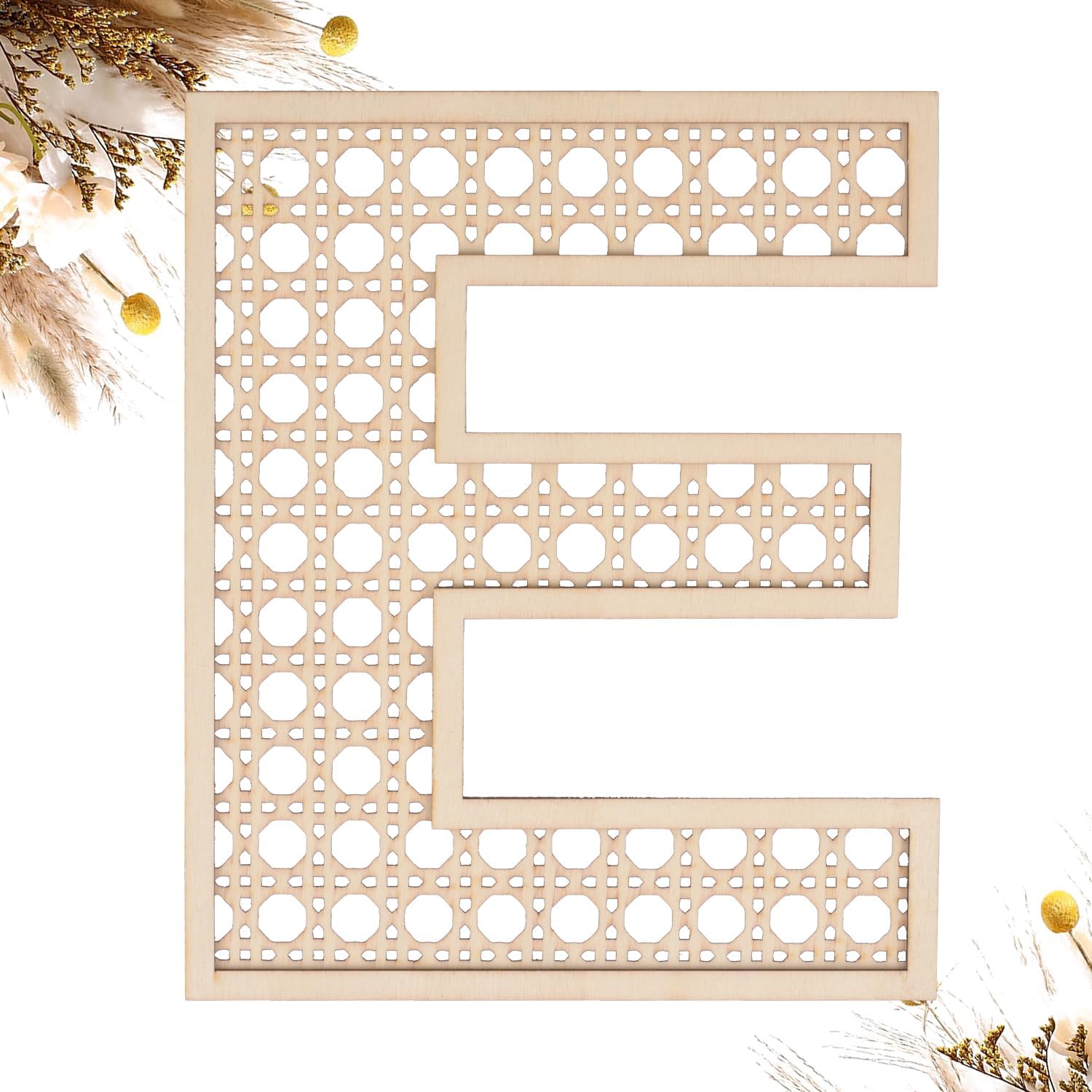 Amazon.com: Wooden Rattan Letters 8 inch Wood Letters E for Wall Decor ...