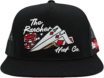 The Rancher Hat Co. 21 Blackjack- Black Flatbill Trucker Snapback ...