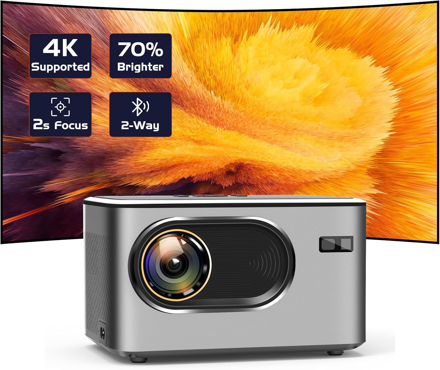 Amazon.com: [2s Focus with Remote] PANSEBA Projector, Native 1080P ...