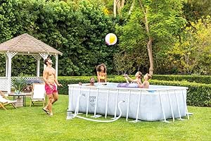 Intex 4m x 2m x 1m Chevron Prism Rectangular Pool Set, Set-up Size: 4 ...