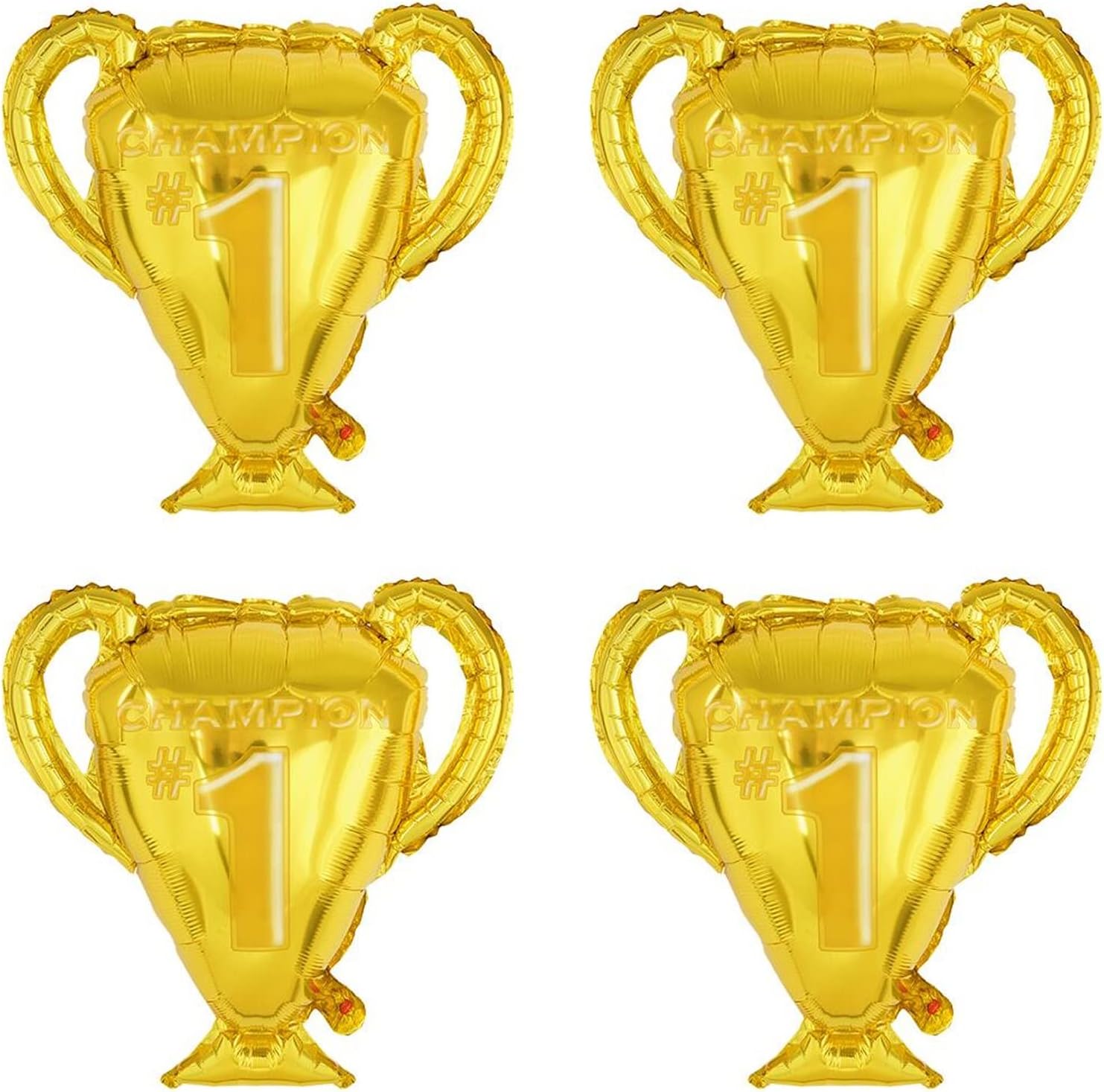Amazon.com: CheeseandU 4 Packs Gold Champion Trophy Foil Balloons ...