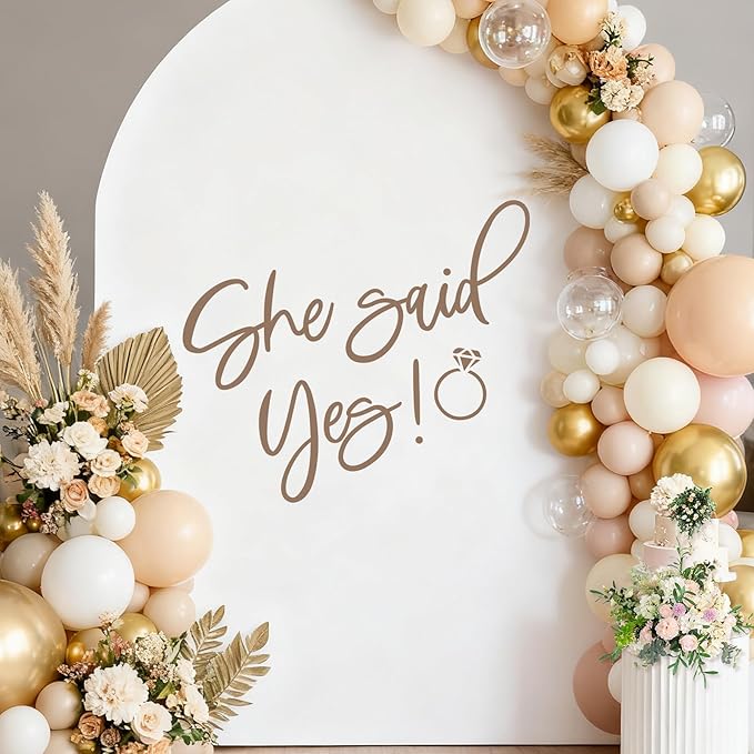 Amazon.com: She Said Yes Sign Decal Sticker Banner for Backdrop - She ...