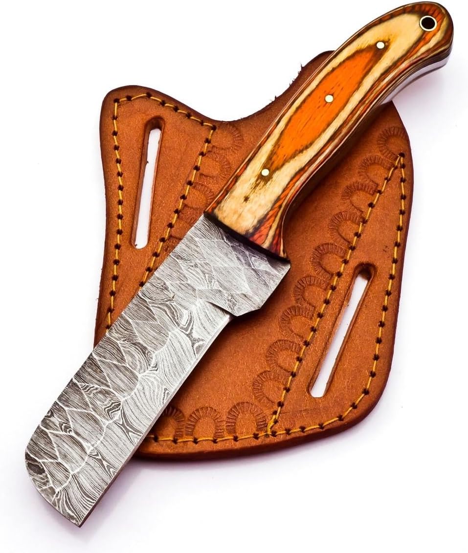 AJBLADE+ Hand Forged Cowboy Bull Cutter Knife With Sheath, 8 Inch ...