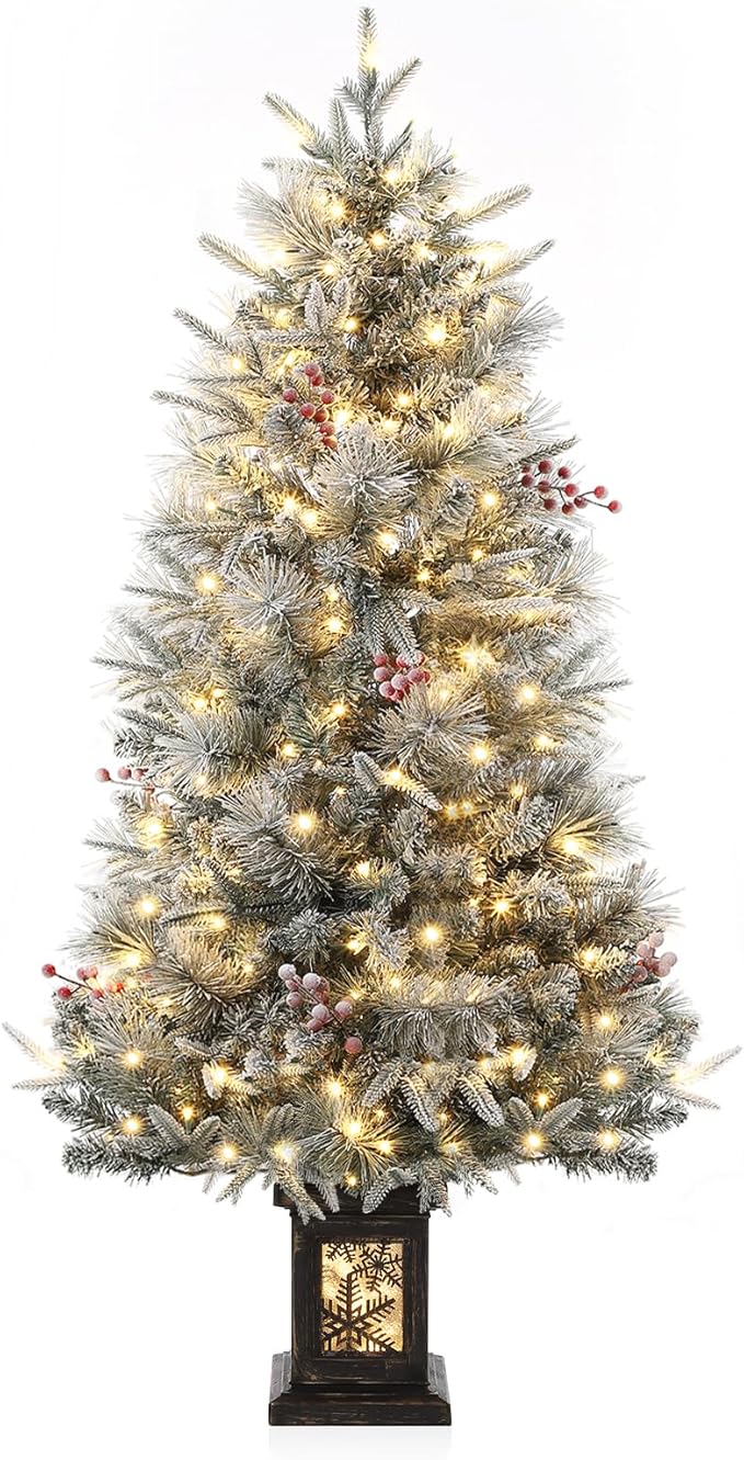 Amazon.com: GarveeHome 4.5ft Prelit Christmas Trees with 200 Warm ...