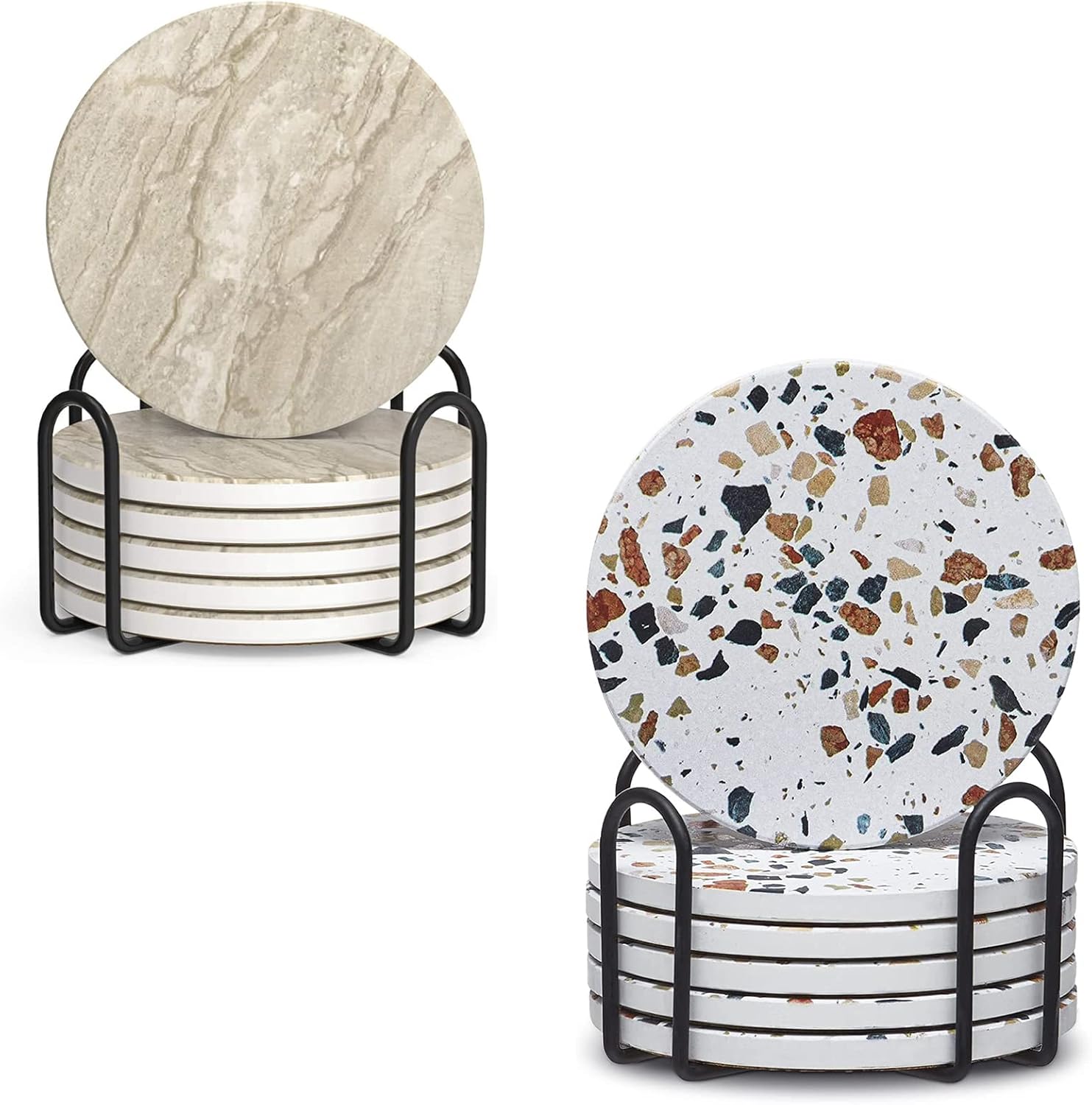 Amazon.com: LIFVER Sandstone Coasters for Coffee Table + LIFVER Brown ...