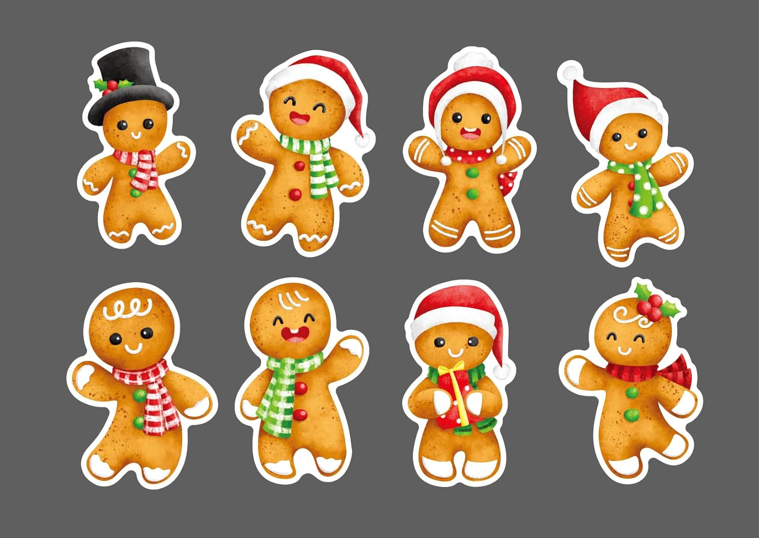 Amazon.com : 1000Pcs Chrismas Gingerbread Man Stickers Roll Vintage ...
