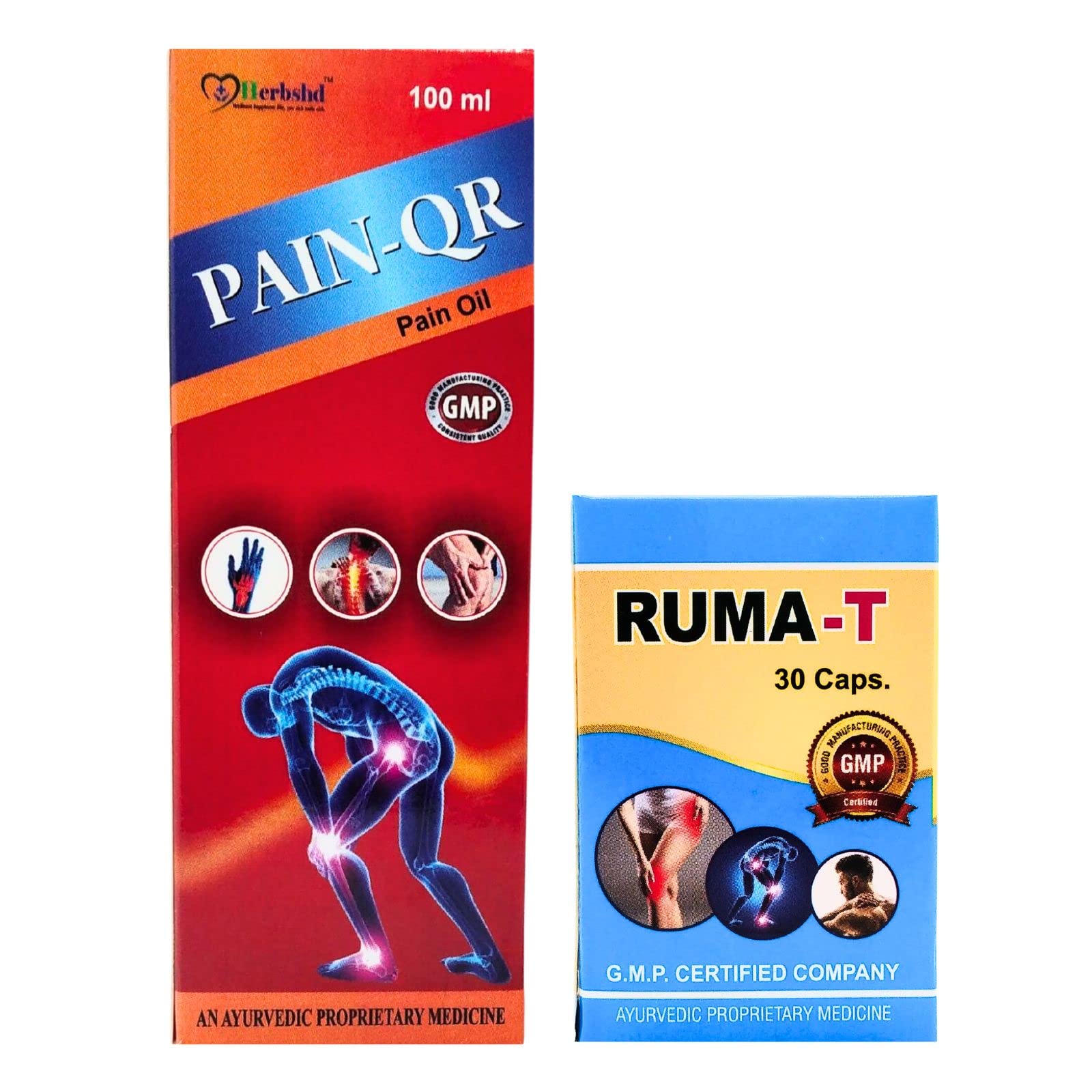 Buy Ayurvedic Pain-QR oil and Ruma-T Capsules |100ml+30cap | Combo pack ...
