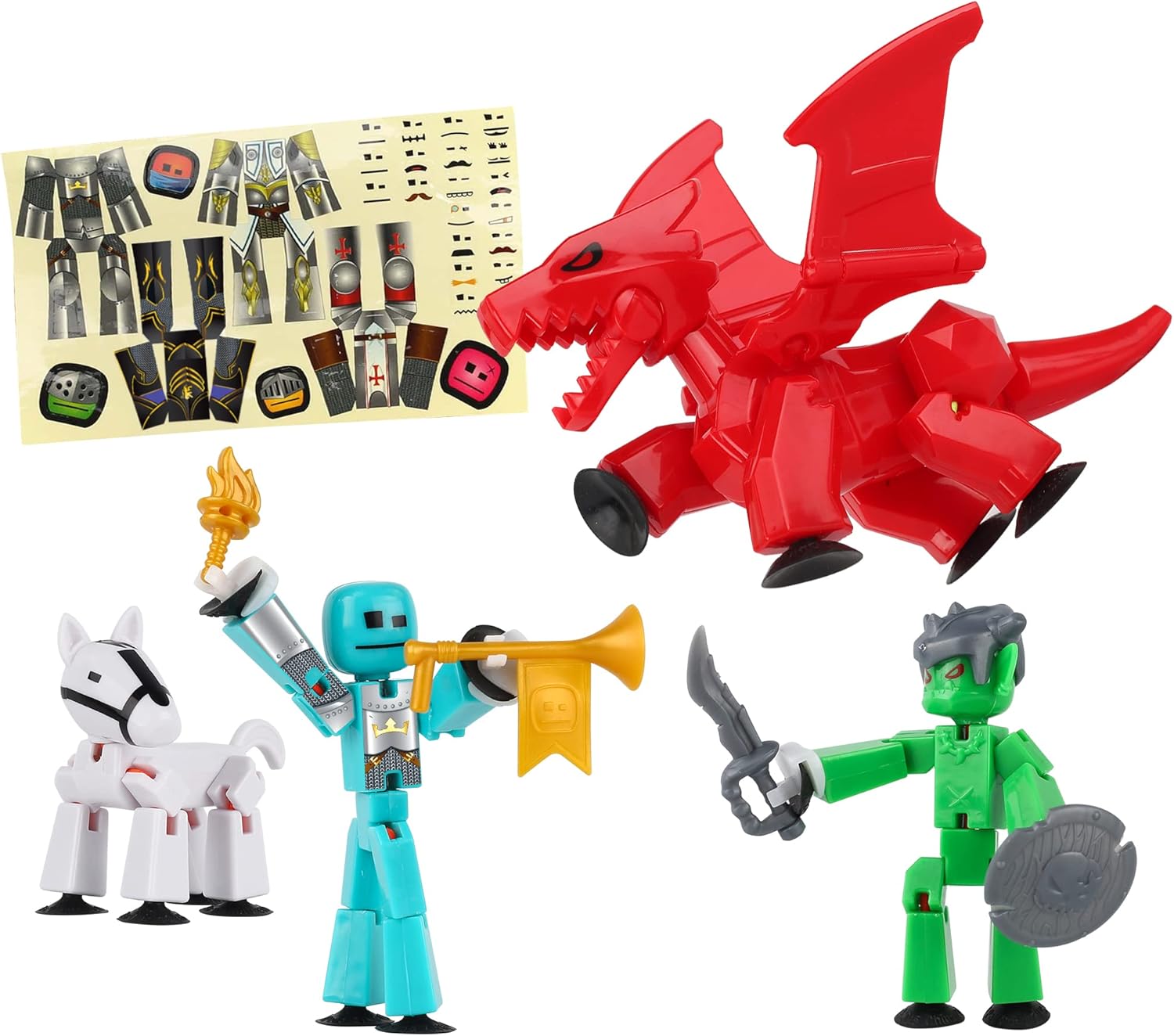 Amazon.com: Zing StikBot Theme Pack Medieval Pack - Collectible Action ...