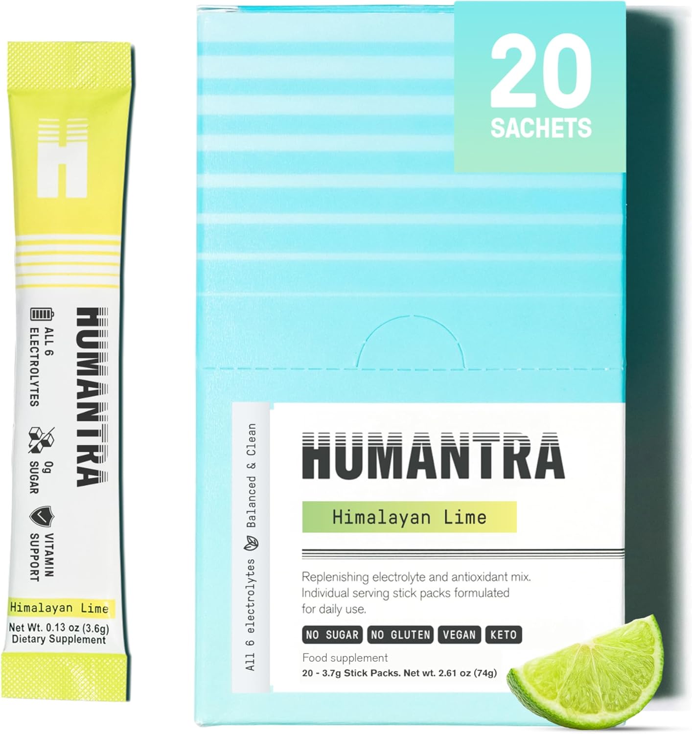 Humantra Himalayan Lime Hydration Packets | Zero Sugar Electrolyte ...