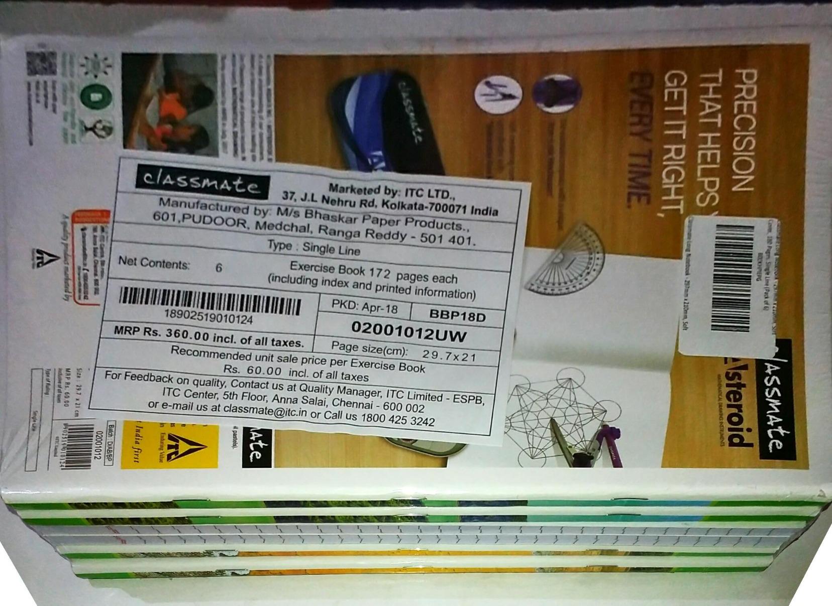 Classmate Long Notebook - A4, Soft Cover, 180 Pages, Single Line ...